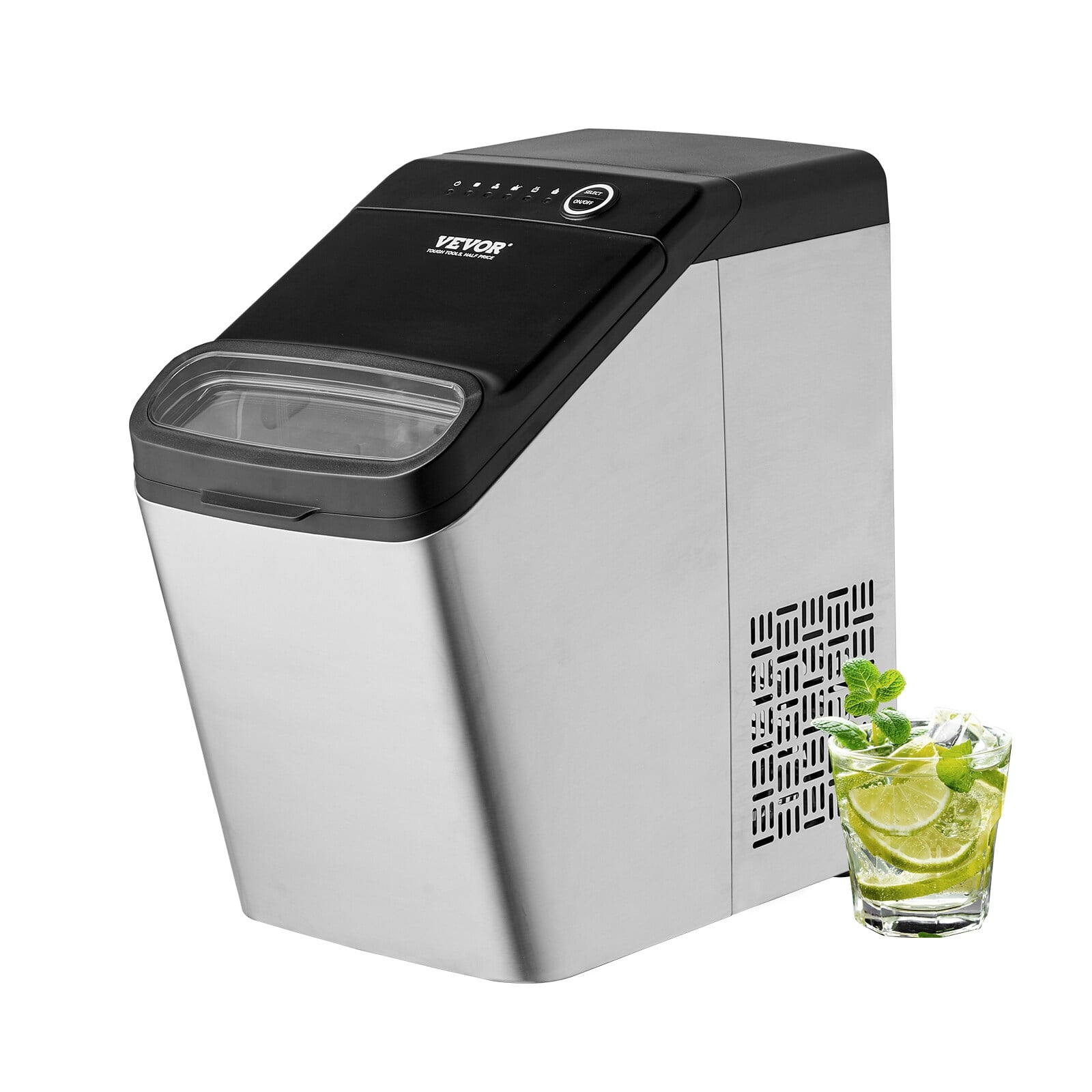 Free Shipping! VEVOR Portable Ice Maker with Scoop and Basket Make Ice 26lbs or 33lbs Ice in ...