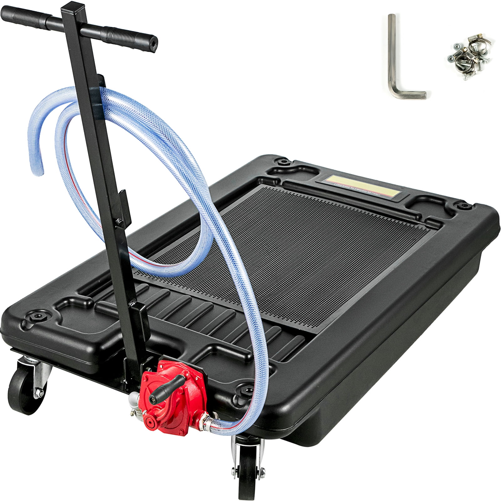 VEVOR Portable Oil Drain Pan with Pump 64 L, 17 Gallons, Low Profile ...