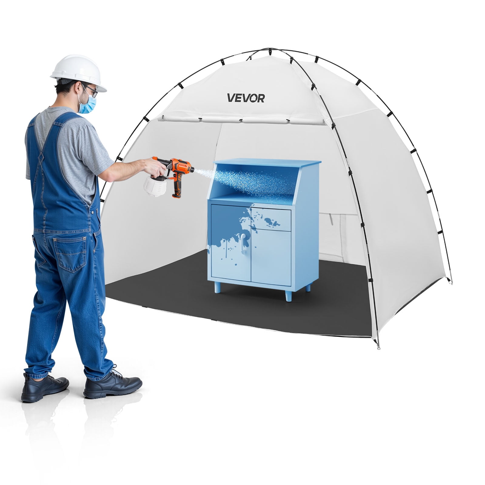 VEVOR Portable Paint Booth Tent, 91.7 x 67.7 x 74.8 inch Painting Tent ...