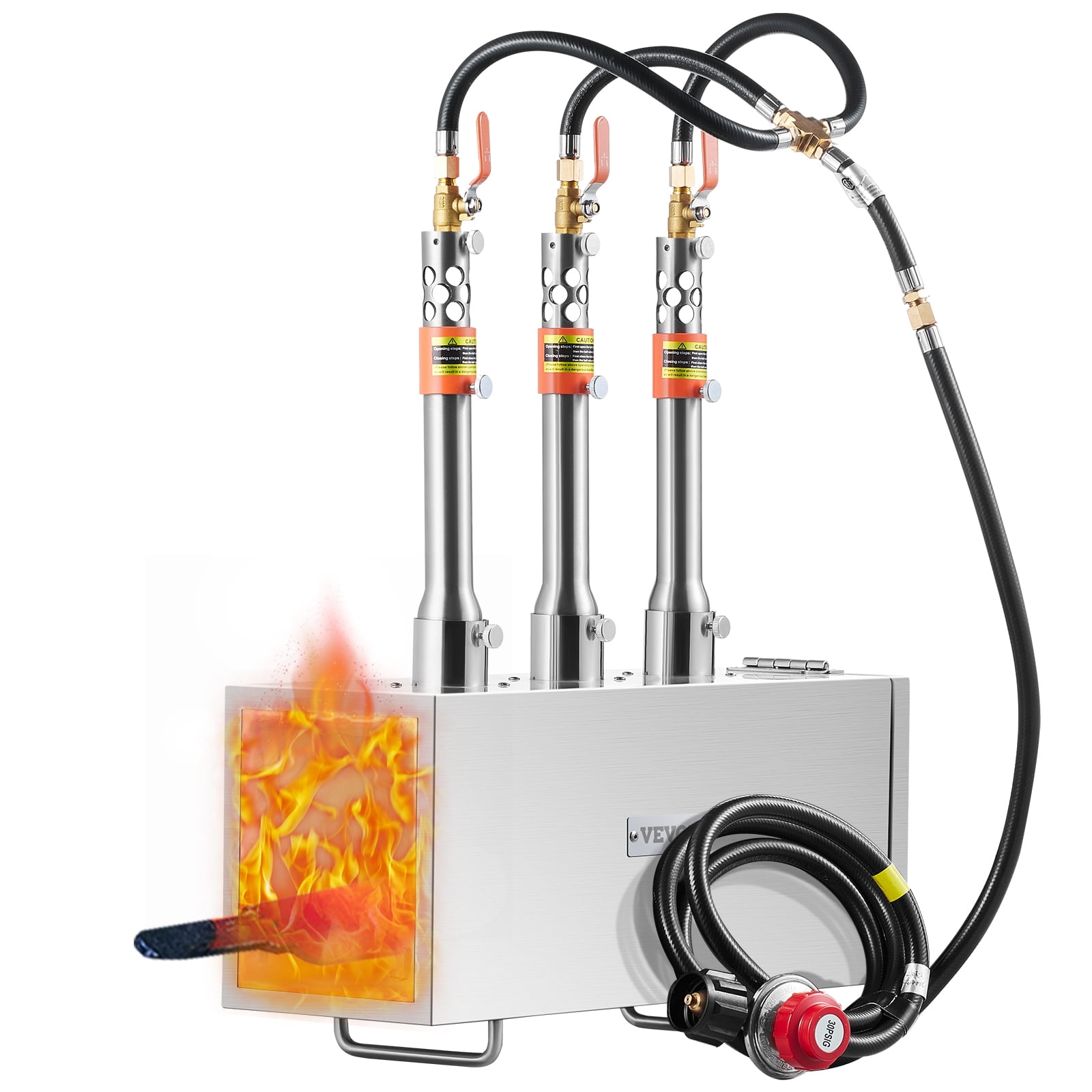 VEVOR Portable Propane Forge, 3 Burner Farrier Forge, 2600℉ Tool and ...
