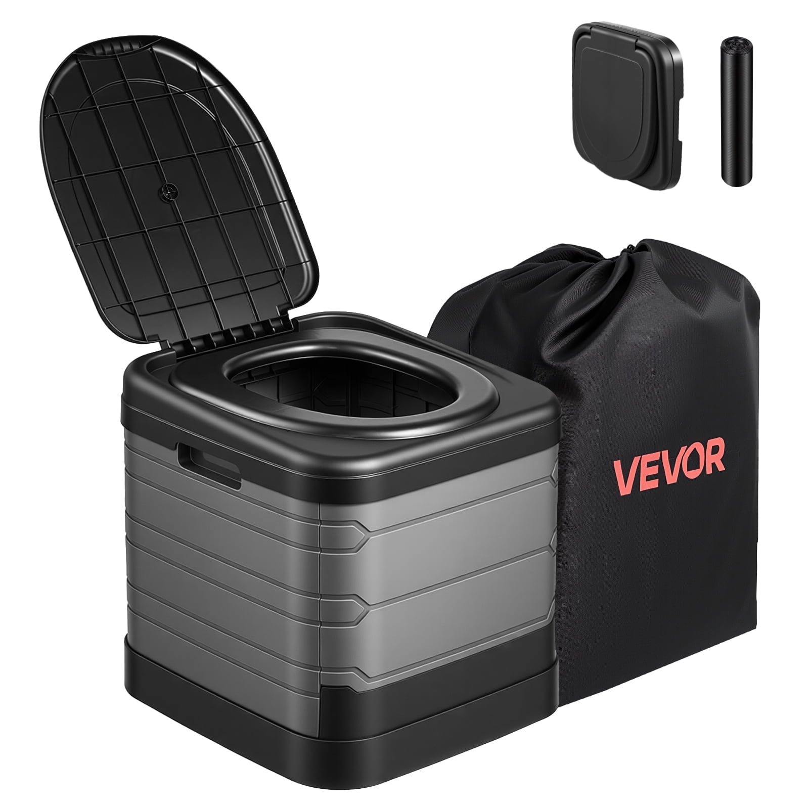 VEVOR Portable Camping Toilet, 330 lbs Load Capacity, Folding Camping ...
