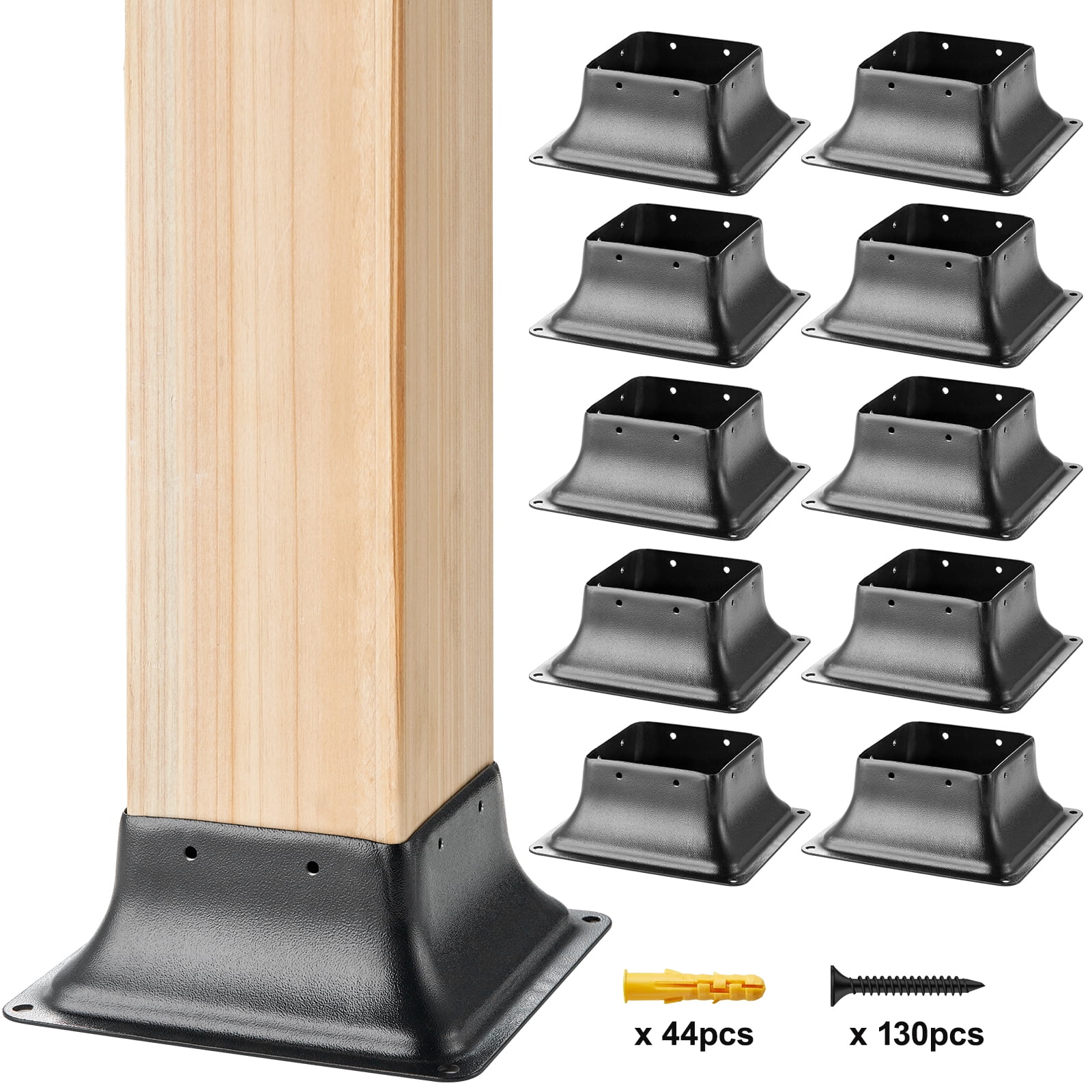 VEVOR Post Base 4x4 10Pcs, Internal 3.6"x3.6" Heavy Duty Powder-Coated ...