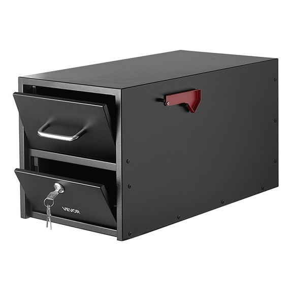 VEVOR Post Mount Mailbox, Heavy Duty Lockable Metal with Anti-Pry Anti ...