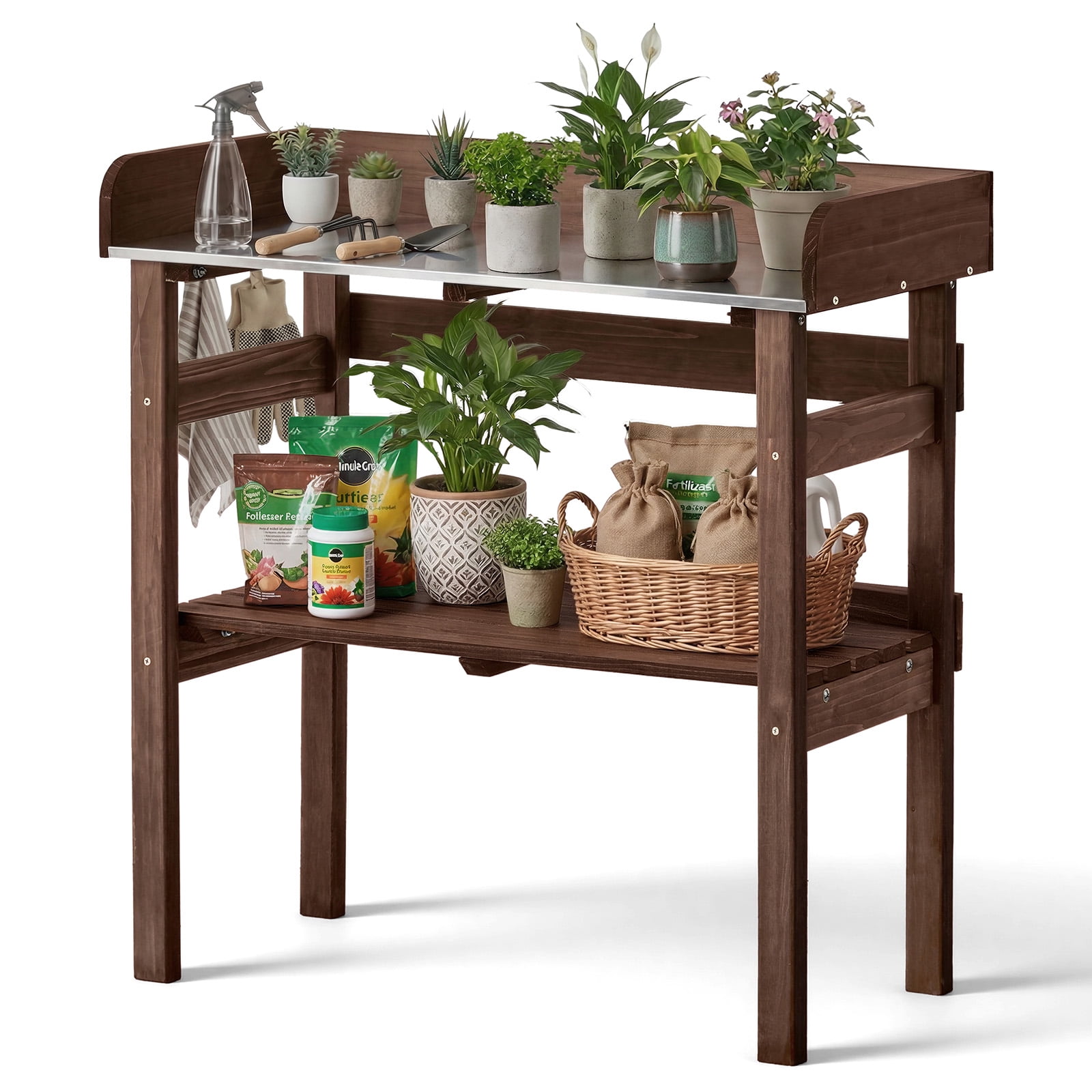 VEVOR Potting Bench Table, Outdoor Gardening Workstation with 31 x 15 ...