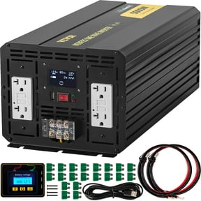 CJCY Power Inverter 5000W, LCD Display, Pure Sine Wave, DC 12V to AC ...