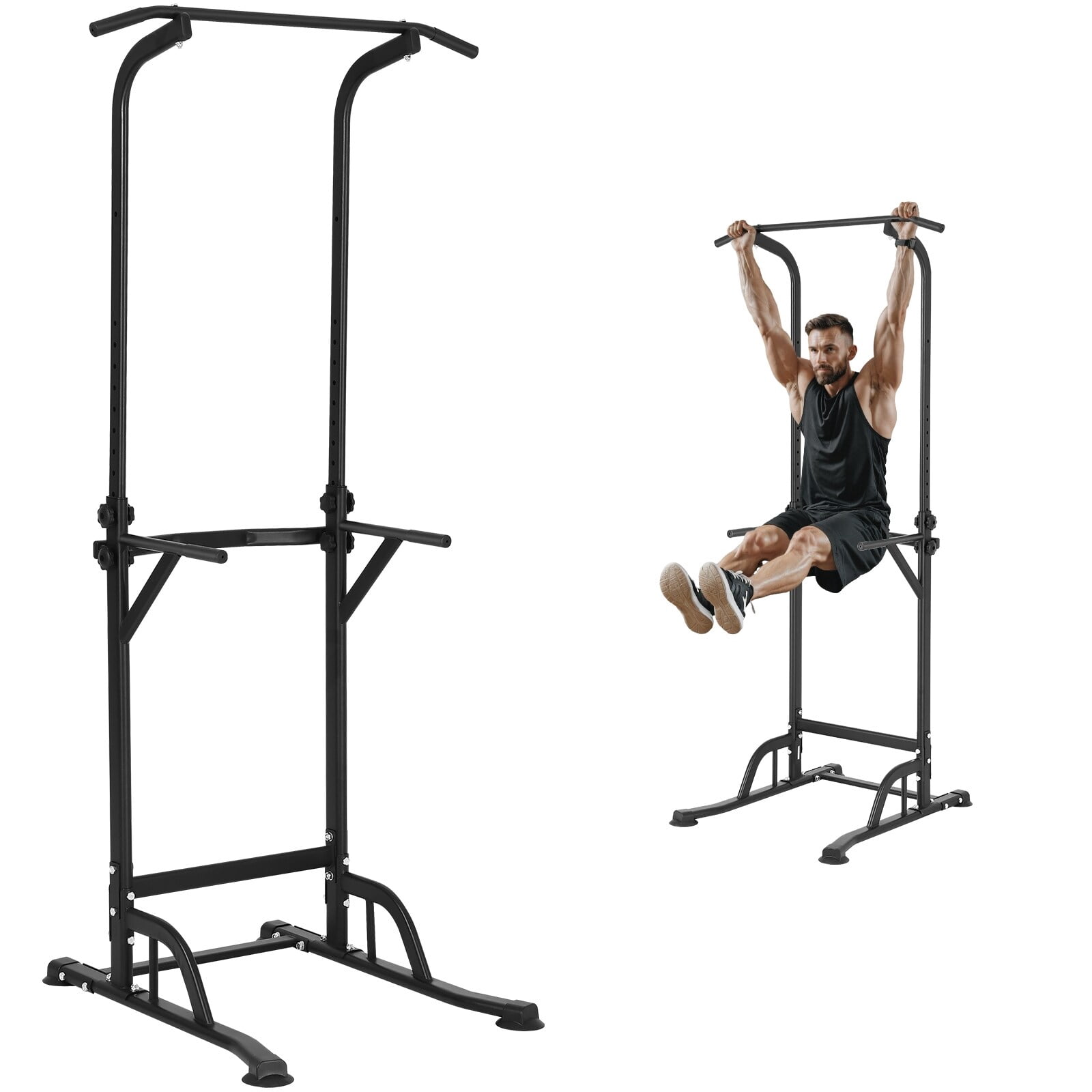 VEVOR Power Tower with Bench, Multi-Function Home Gym Strength Training ...