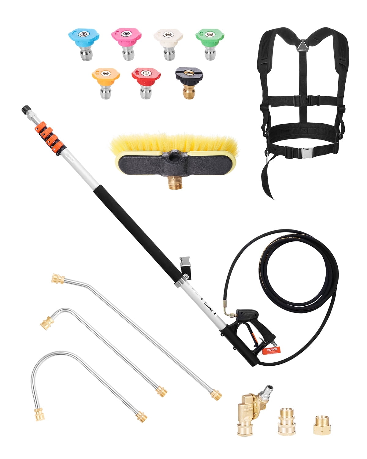 VEVOR Pressure Washer Telescoping Wand, 21 ft, 4000 psi, Telescopic ...