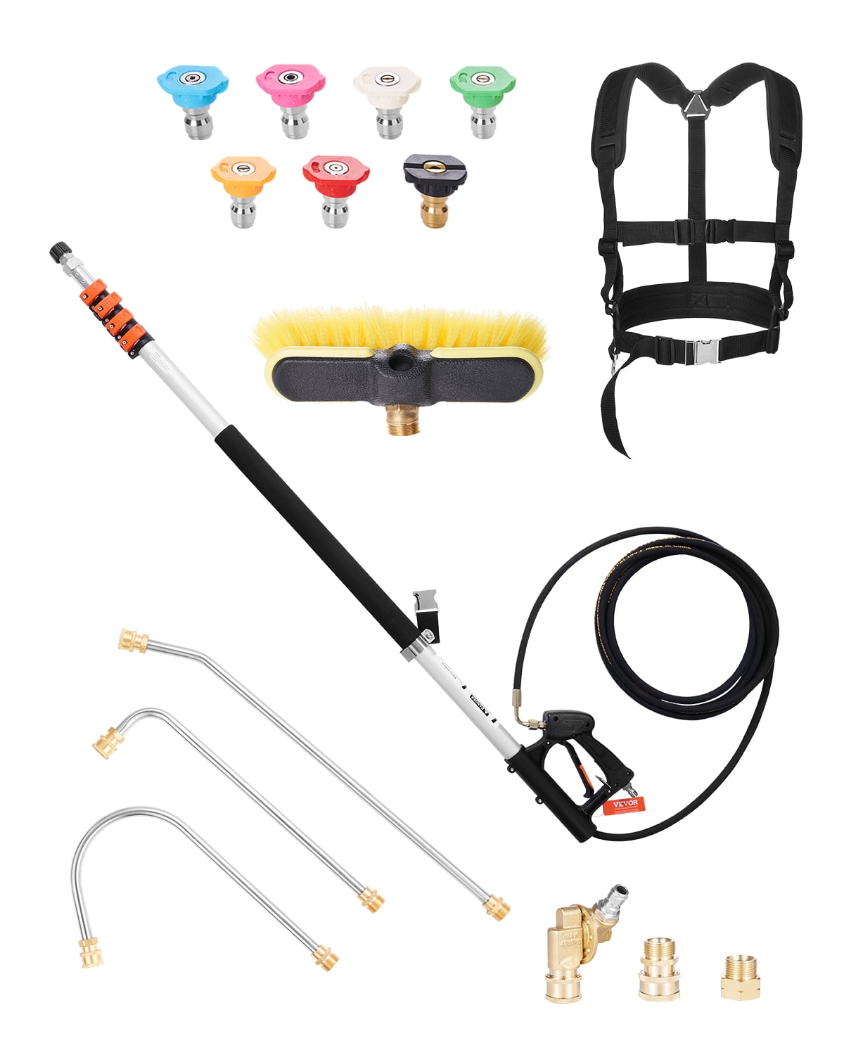 VEVOR Pressure Washer Telescoping Wand, 21 ft, 4000 psi, Telescopic ...