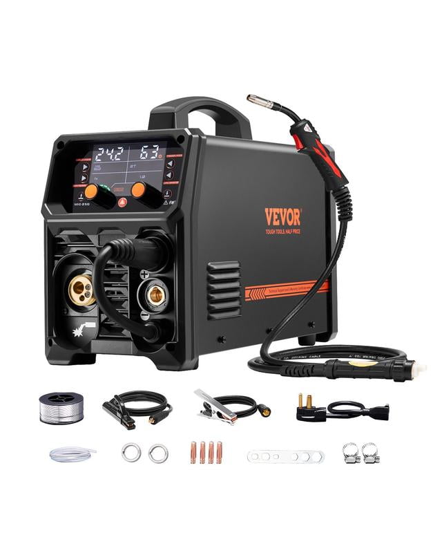 VEVOR Pro MIG Welder, 250Amp Pluse Mig Welding Machine, 5-in-1 Synergic ...
