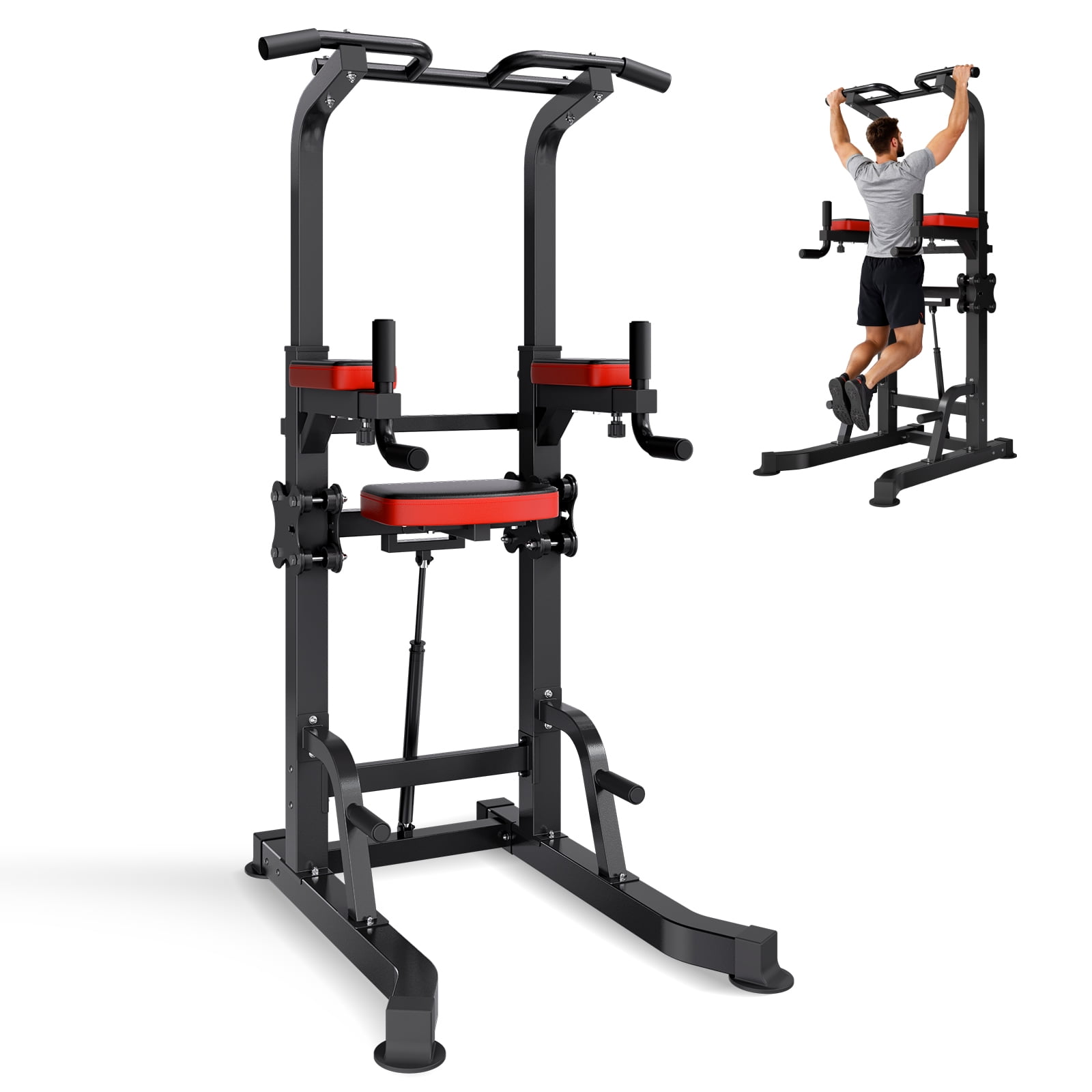 VEVOR Pull Up Bar, 330 LBS Power Tower Dip Station, Workout Dip Station ...