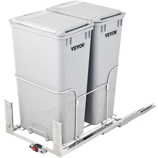 Dextrus Double 37 Quart Pull-Out Trash Can Recycling Bin, Sliding ...