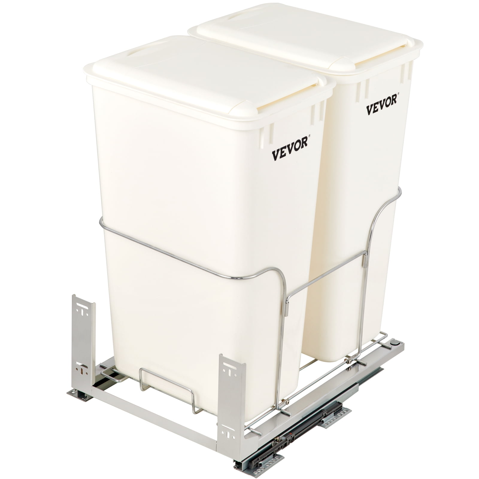 VEVOR 43Qt Dual Sliding Trash Can Pullout Waste Bin Recycling Bins ...