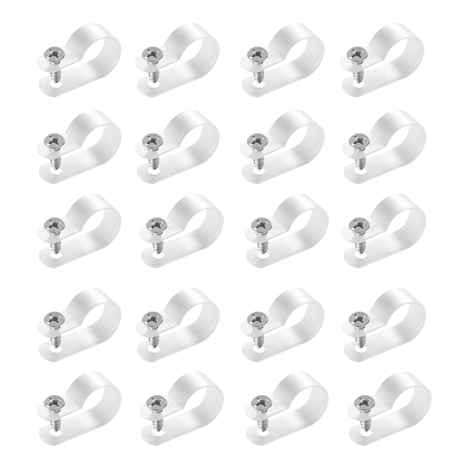 VEVOR R-Type Cable Clip, 0.51 in Wire Clamp, 100 Pack Nylon Screw ...