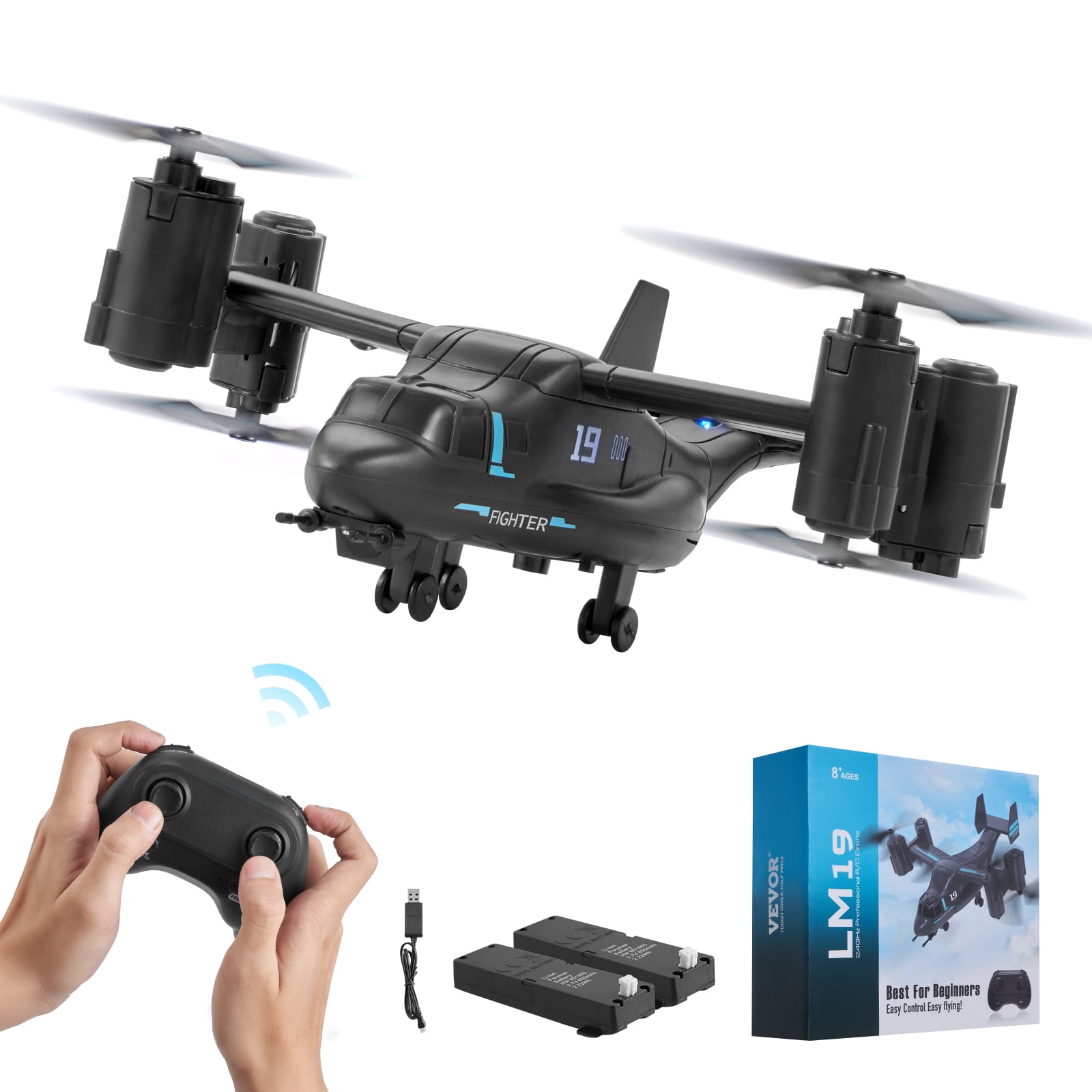 VEVOR RC Helicopter, 2.4GHz Remote Control Helicopter with Gyro, 4-Channel RC Airplane for ...