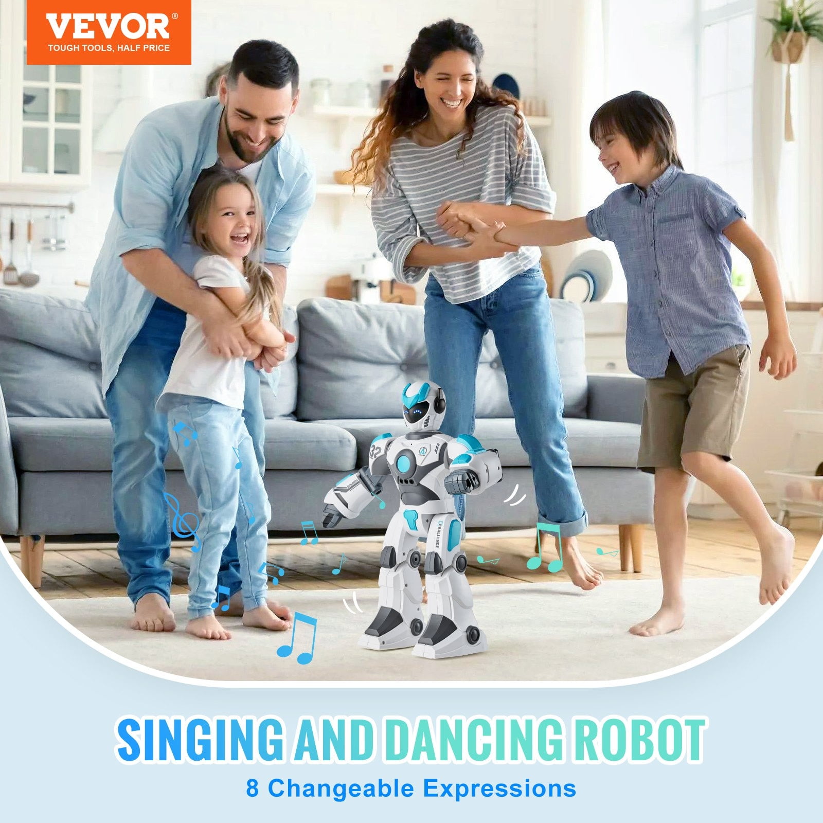 VEVOR RC Robot Toy Talking Dancing Gesture and Voice Remote Control ...