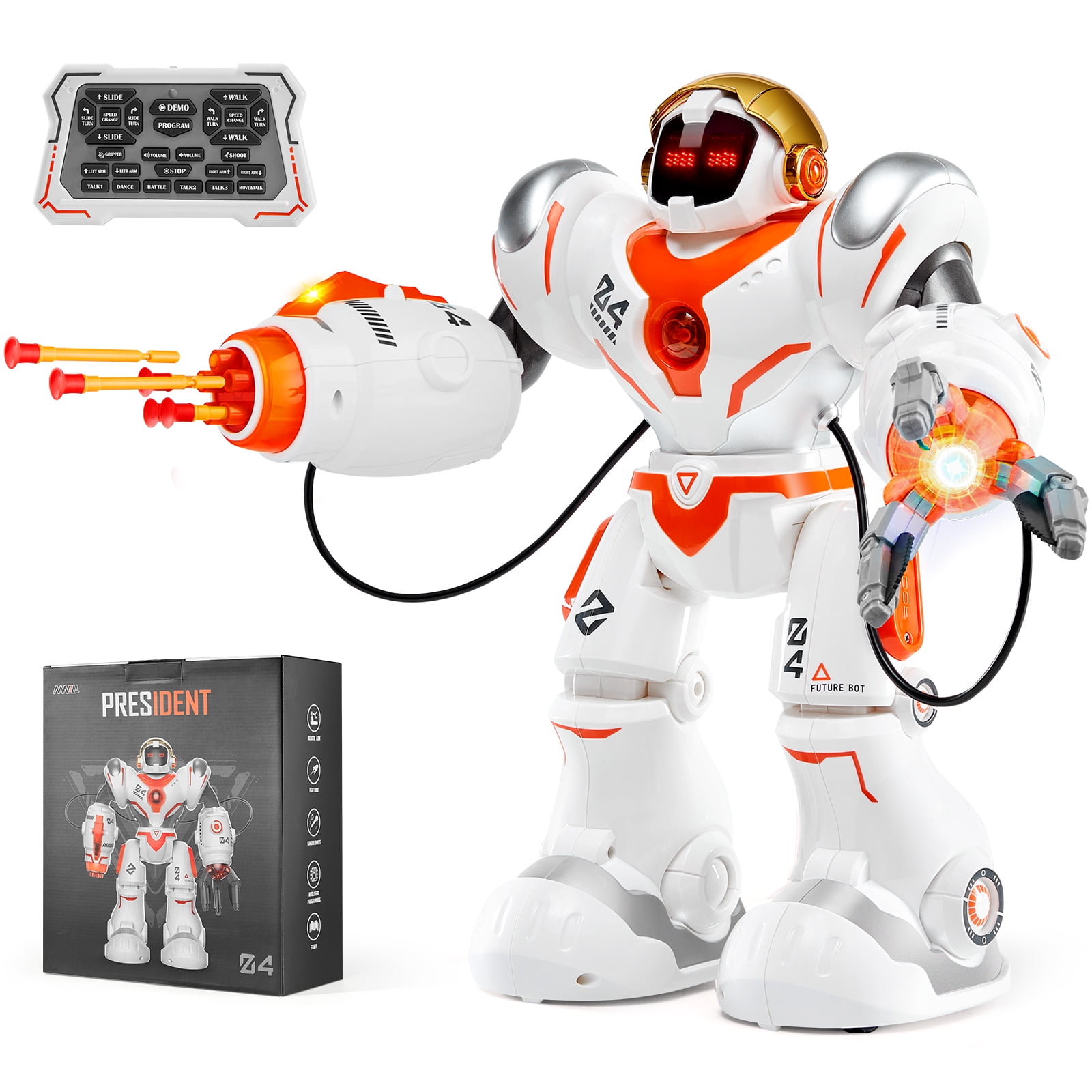 VEVOR RC Robot Toys for Kids, Battle Mode Programmable Remote Control ...