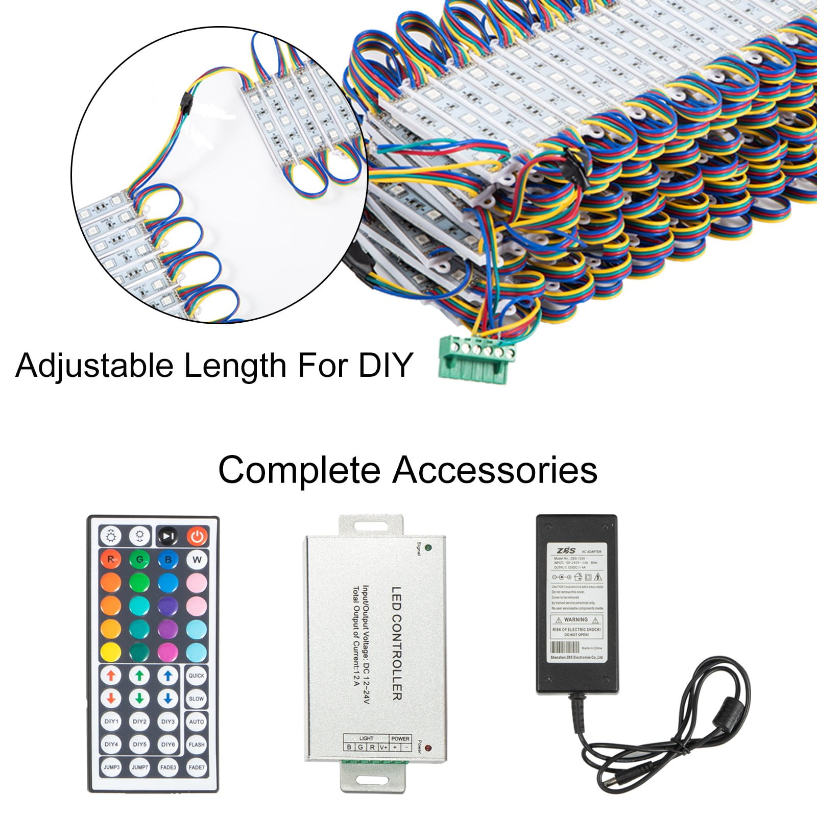 VEVOR RGB SMD5050 Storefront Lights, 100Ft Window LED Kit with 20 ...