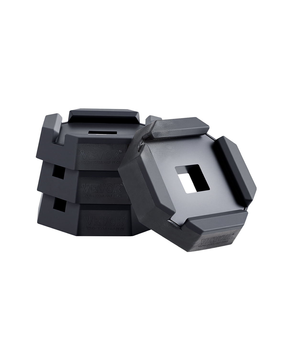 VEVOR RV Leveling Pads, 4-Pack Rubber Trailer Jack Pads, Each with 5000 ...