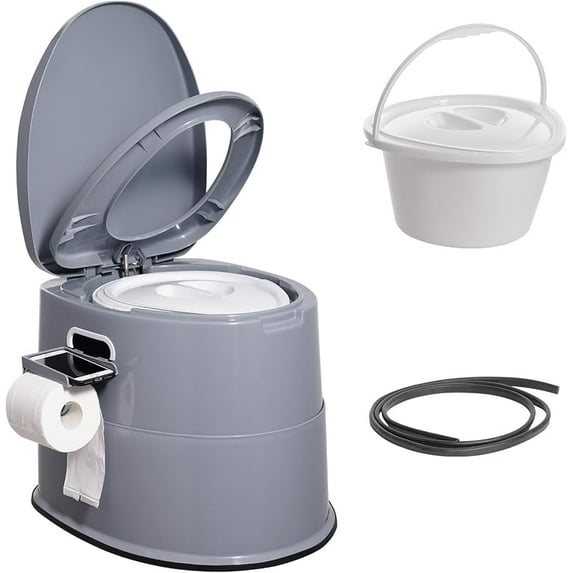 VEVOR RV Toilet for Camping, Portable Toilet with 1.3 Gal Detachable ...