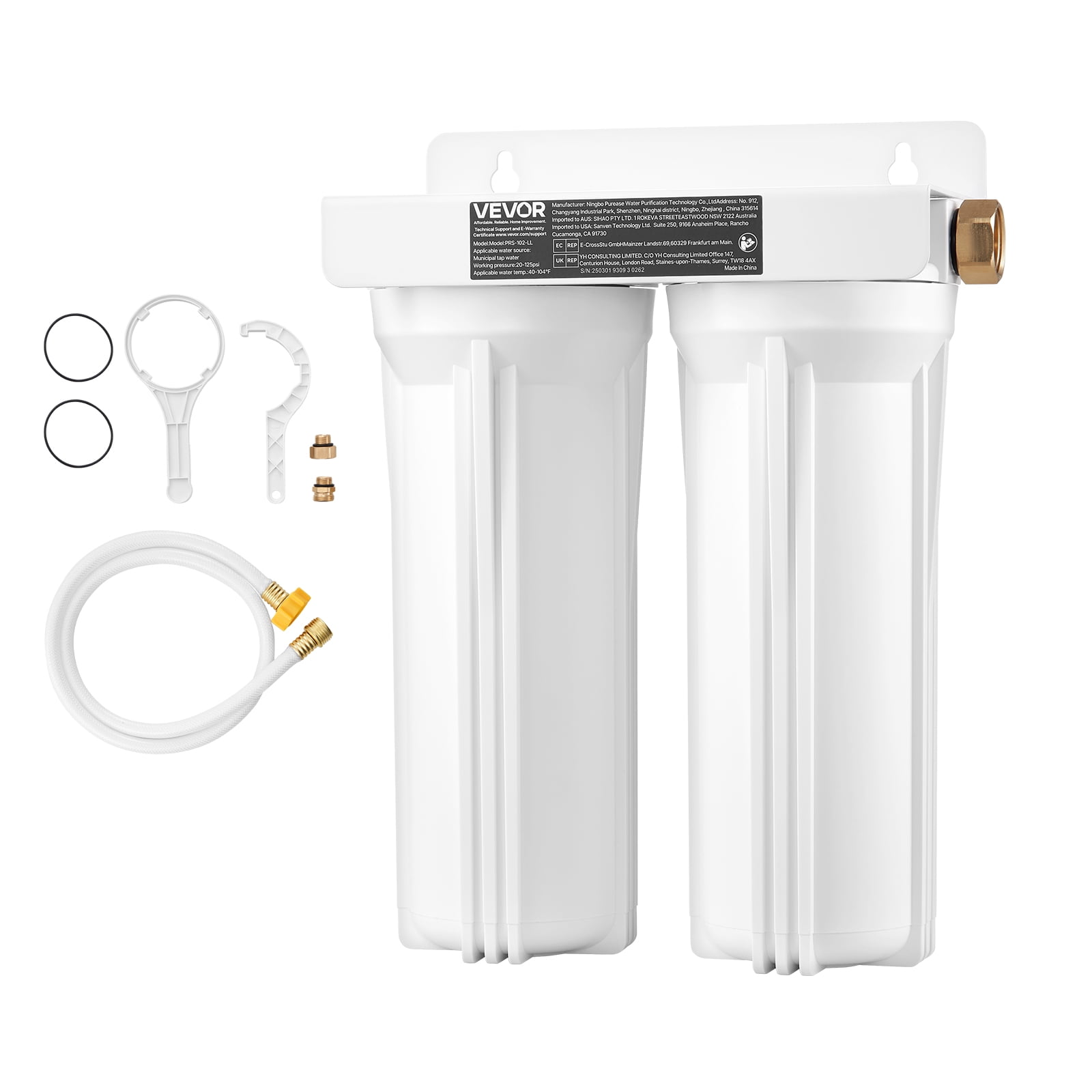 VEVOR RV Water Filtration System, 2-Cartridge Water Filter System for ...