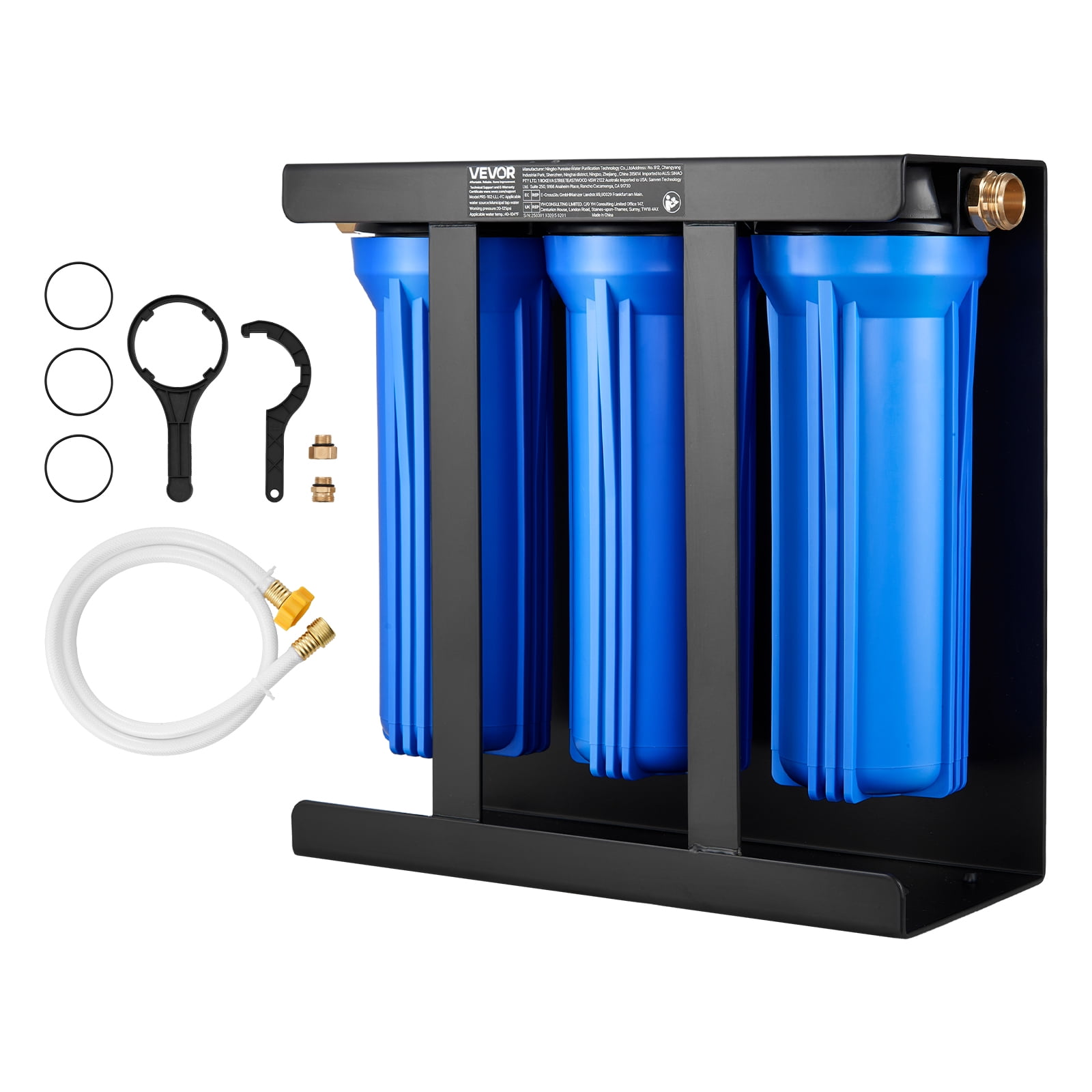 VEVOR RV Water Filtration System, 3-Cartridge Water Filter System for ...