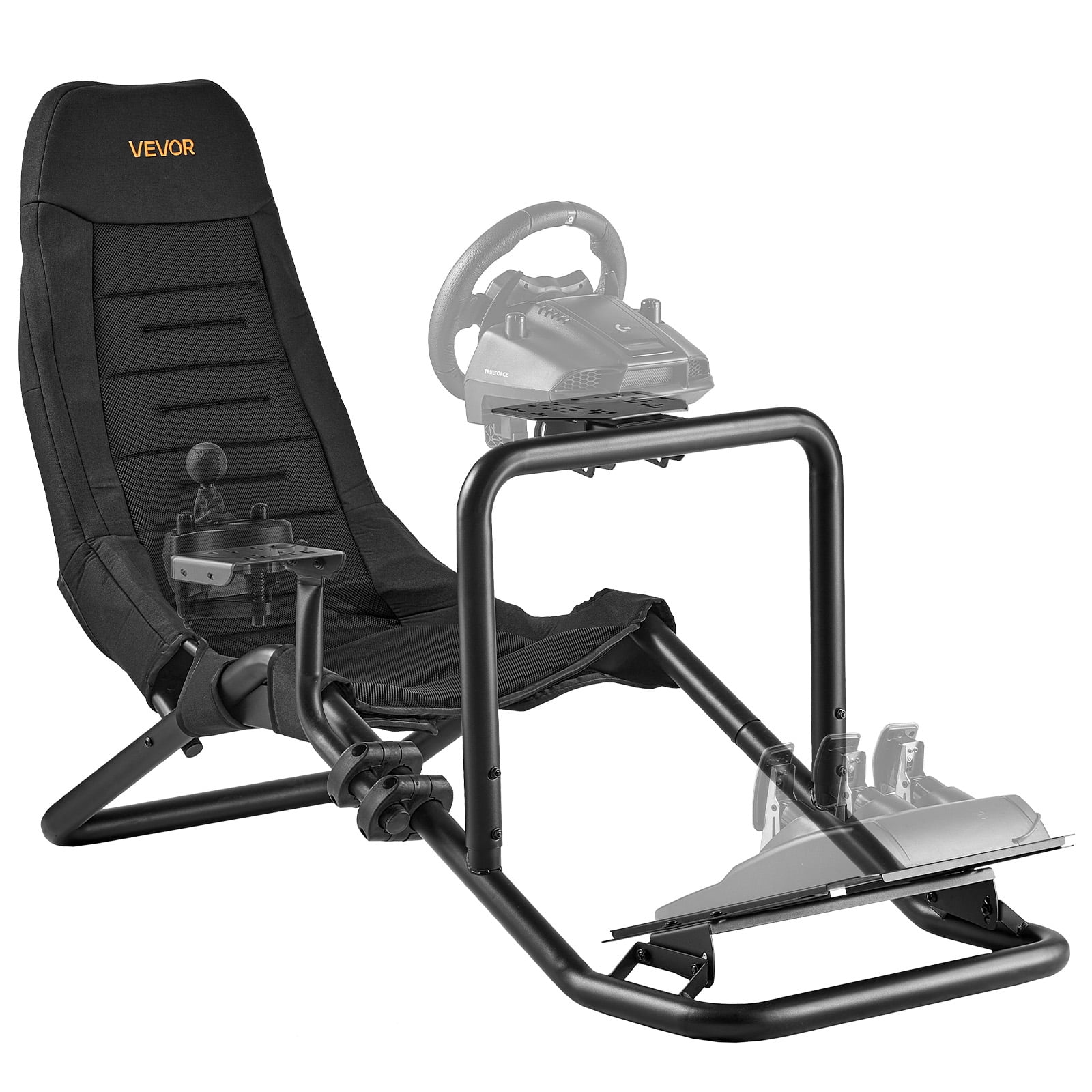 VEVOR Racing Wheel Stand, Heavy-Duty Integrated Simulator Cockpit ...
