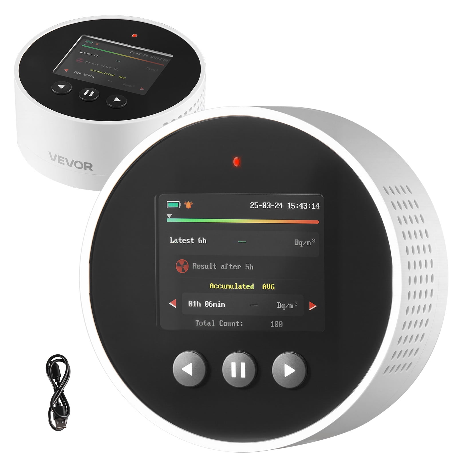 VEVOR Radon Detector for Home, 3.3Bq to 37kBq/m³, Radon Meter, Portable ...