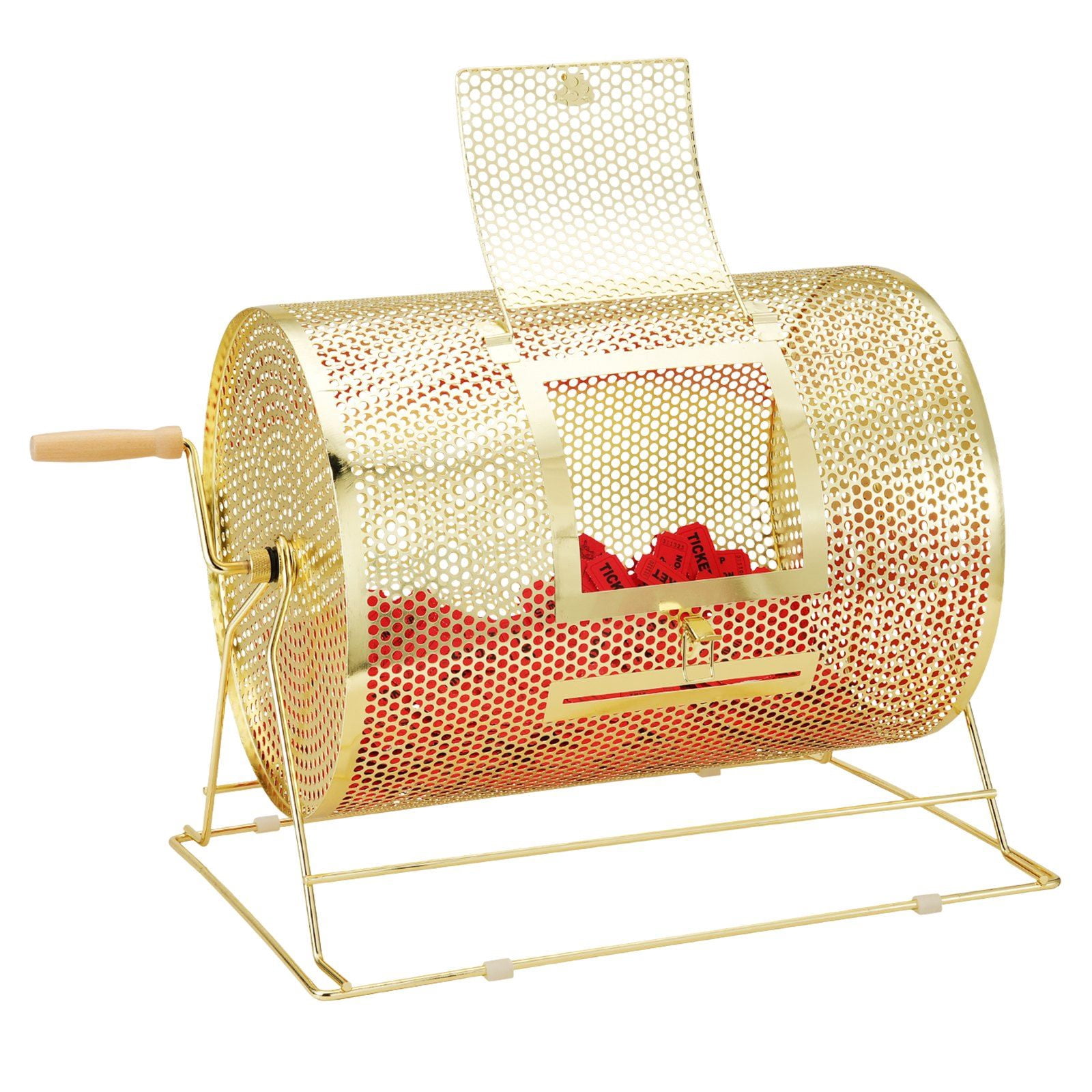 VEVOR Raffle Drum, Holds 5000 Tickets or 200 Ping Pong Balls, Metal ...