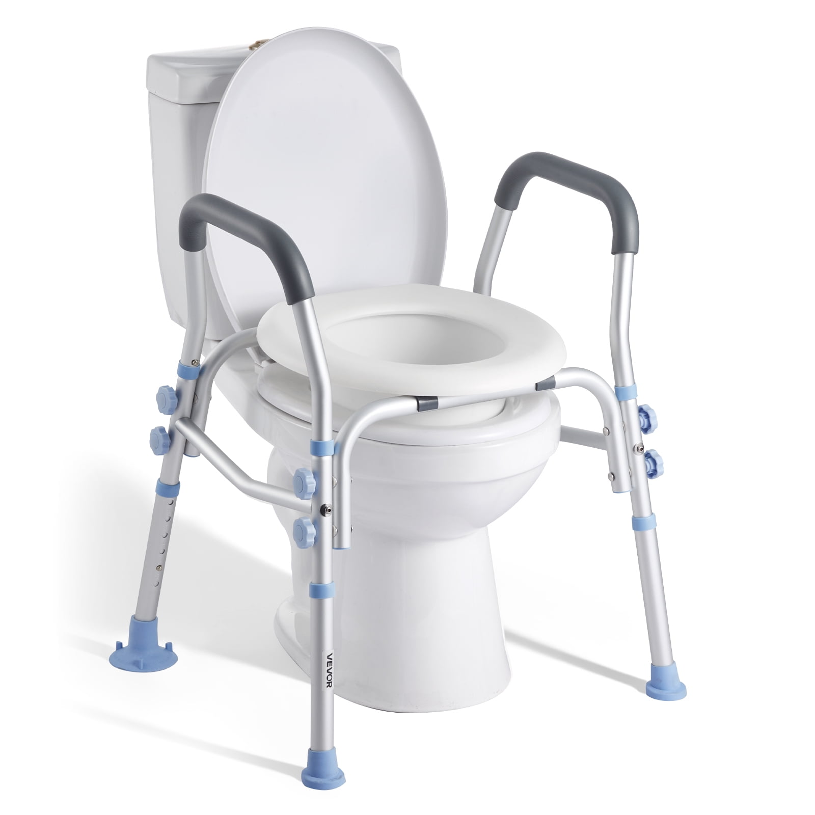 VEVOR Raised Toilet Seat with Arms, 300 lbs Load Capacity, Adjustable ...