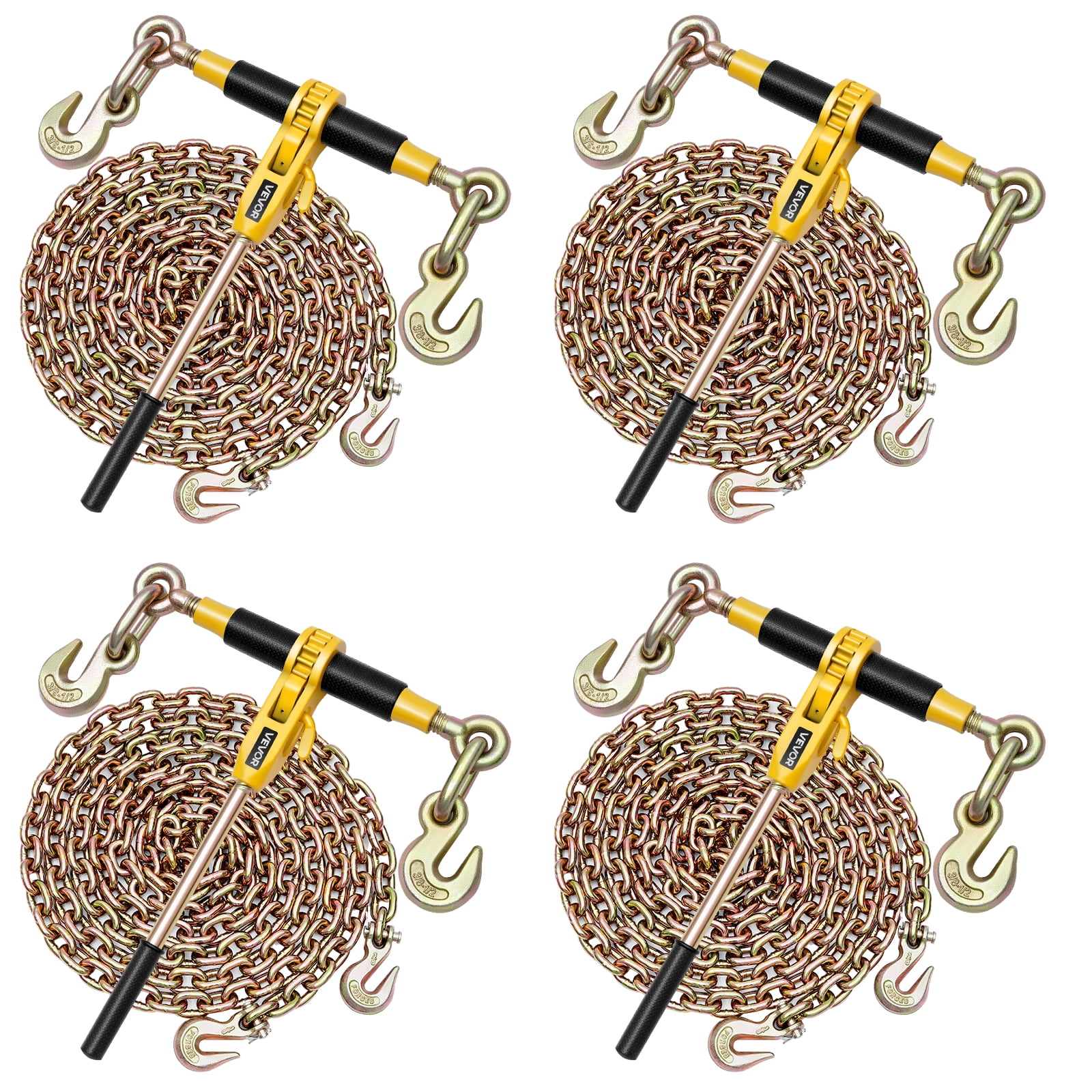 VEVOR Ratchet Chain Binder, 3/8 in x 20 ft G80 Chains, 9200 lbs Working ...