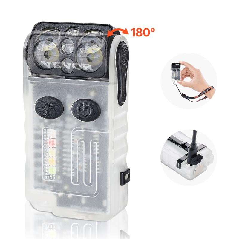 VEVOR Rechargeable Keychain Flashlight, Mini LED Flashlight with 13 ...