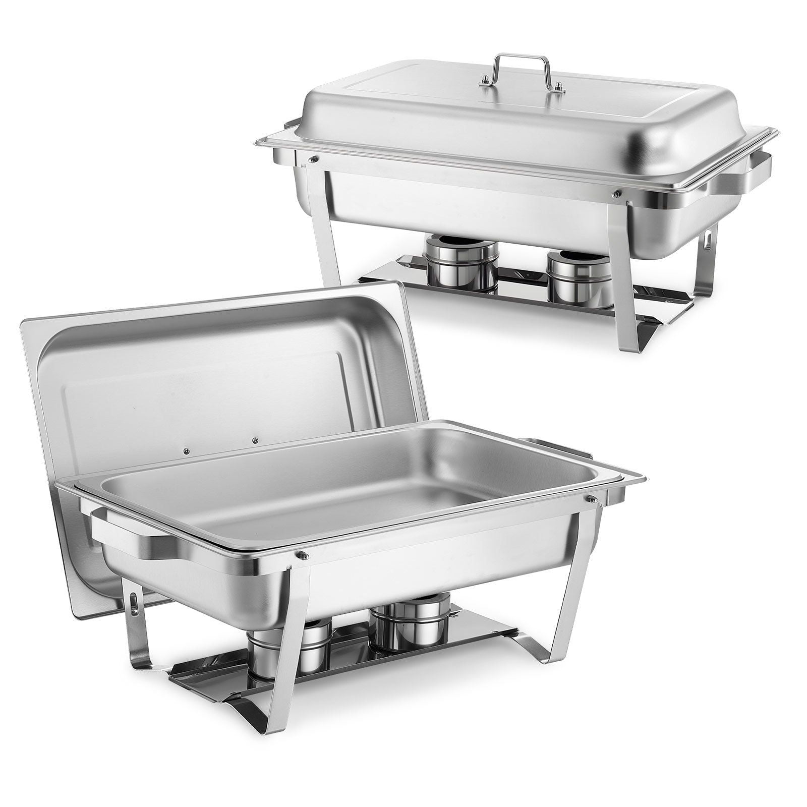 VEVOR Rectangle Chafing Dish, 9 Qt 2 Pack Stainless Steel Chafing Dish ...