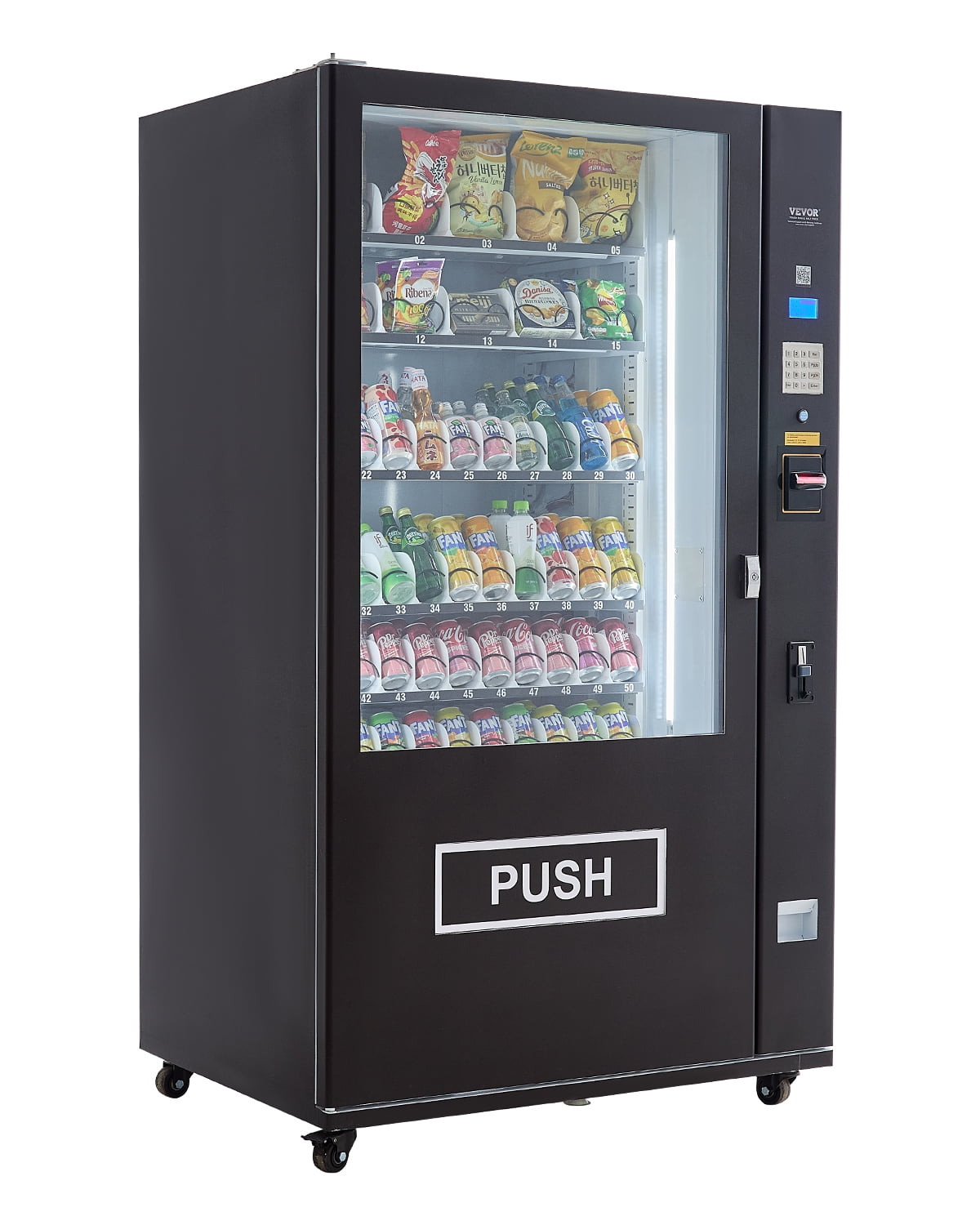 VEVOR Refrigerated Combo Vending Machine, 60 Slots Commercial Snack ...