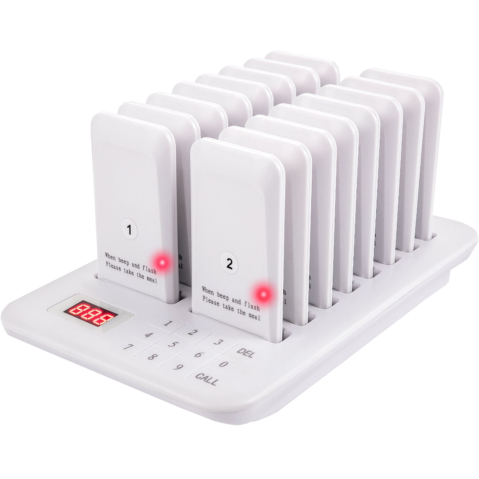 VEVOR Restaurant Pager 16 Coasters Paging System Max 98 Nursery Pager ...