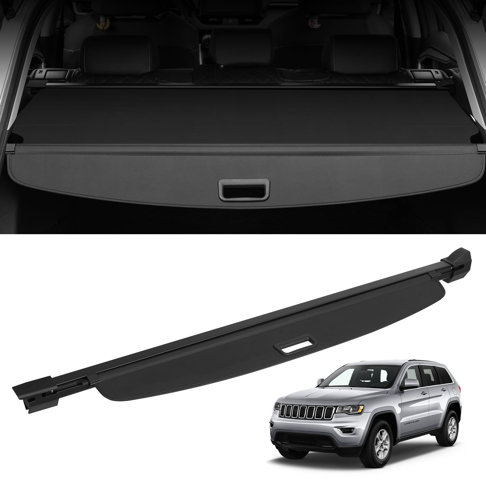 VEVOR Retractable Cargo Cover, Upgraded Waterproof Trunk Cover Security Shield Shade for Jeep ...