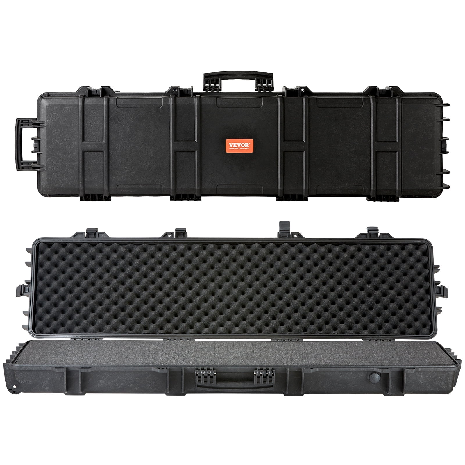 VEVOR Rifle Case, 50 Inch Hard Gun Case with Wheels, Waterproof ...