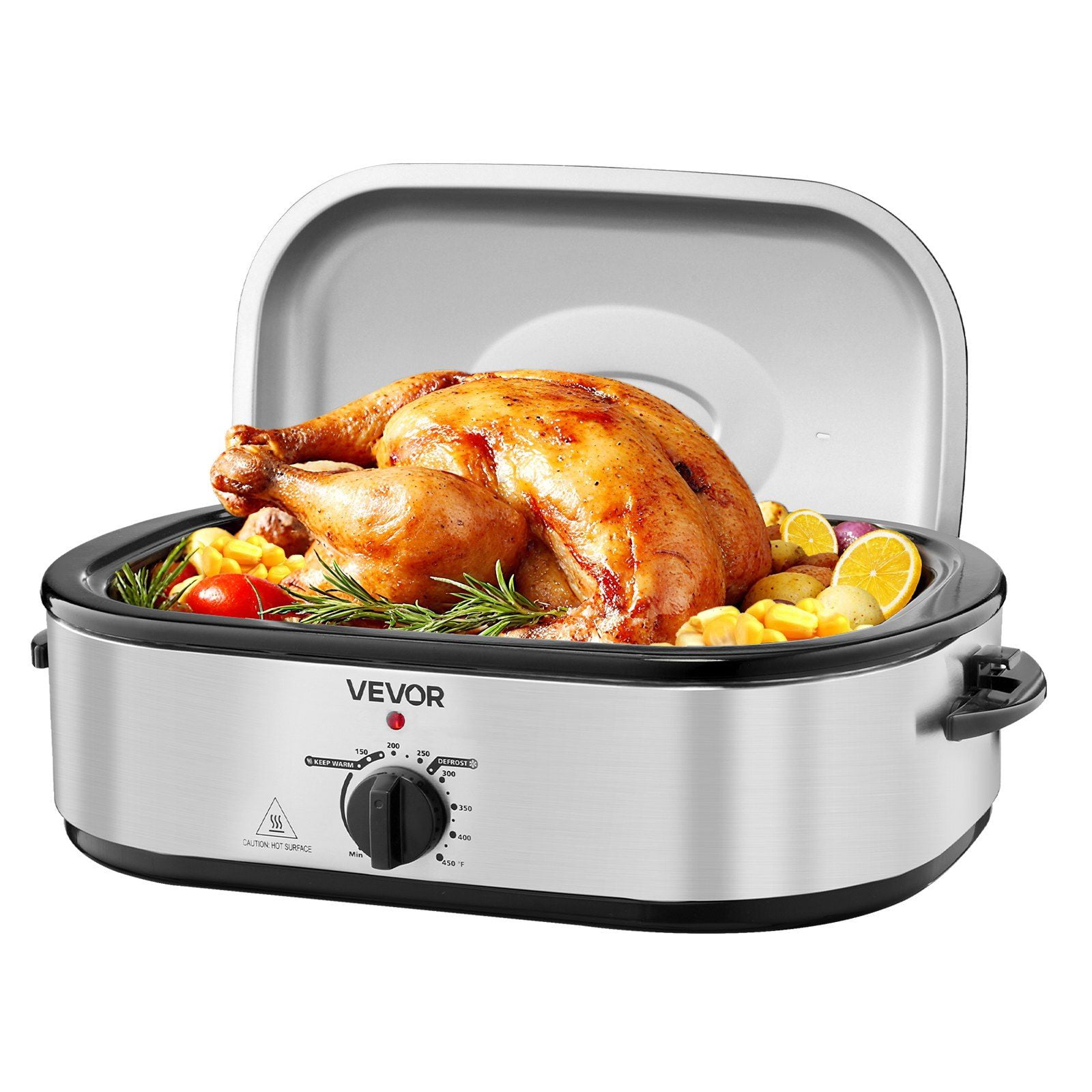 VEVOR Roaster Oven, 14QT Fast-Cooking Turkey Roaster, 150-450 ...