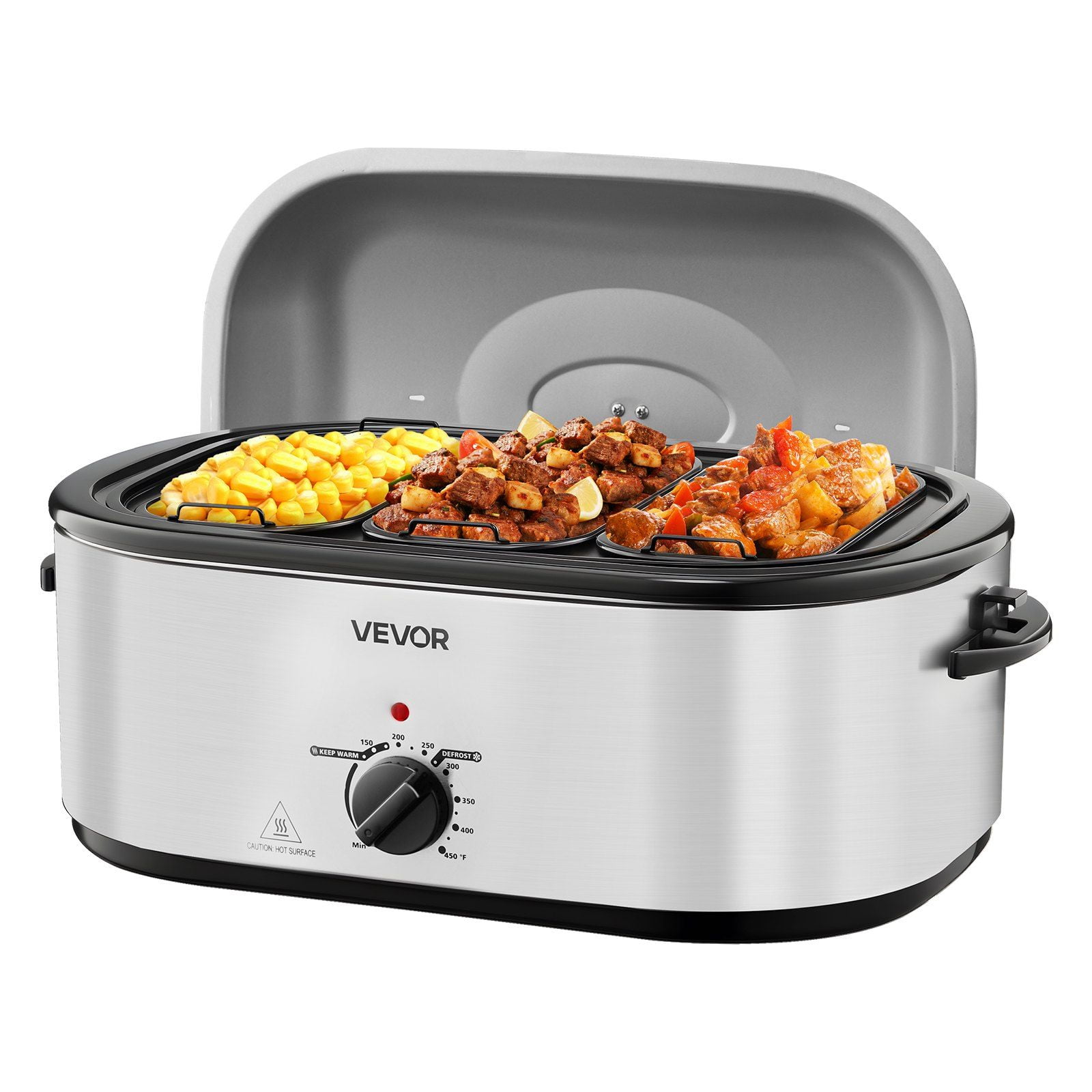 VEVOR Roaster Oven, 24QT Electric Turkey Roaster Oven, 150-450 ...