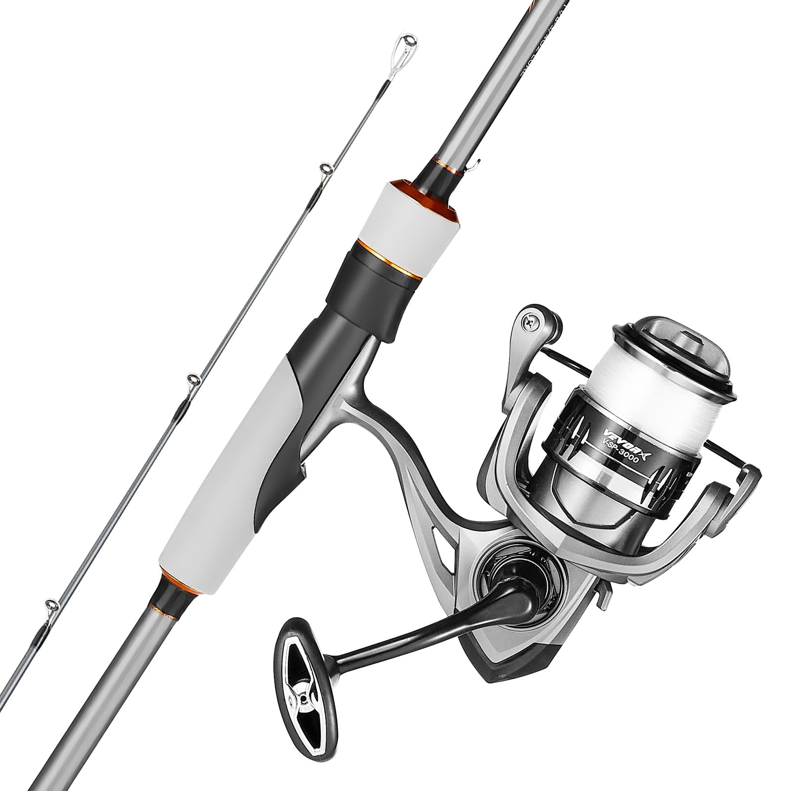 VEVOR Rod and Fishing Reel Combo, IM6 Carbon Fiber Spinning Rod and ...