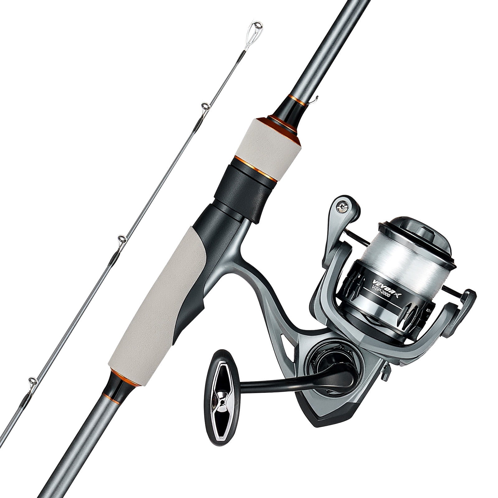 VEVOR Rod and Fishing Reel Combo, IM6 Fiberglass & Carbon Fiber ...