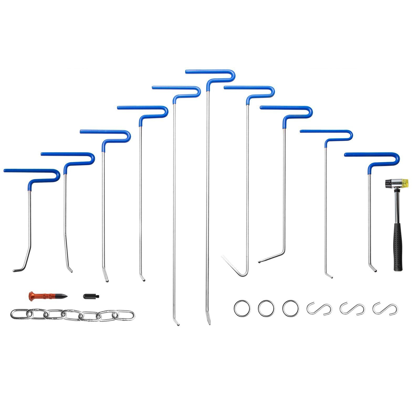 VEVOR Rods Dent Removal Kit, 20 Pcs Paintless Dent Repair Rods ...