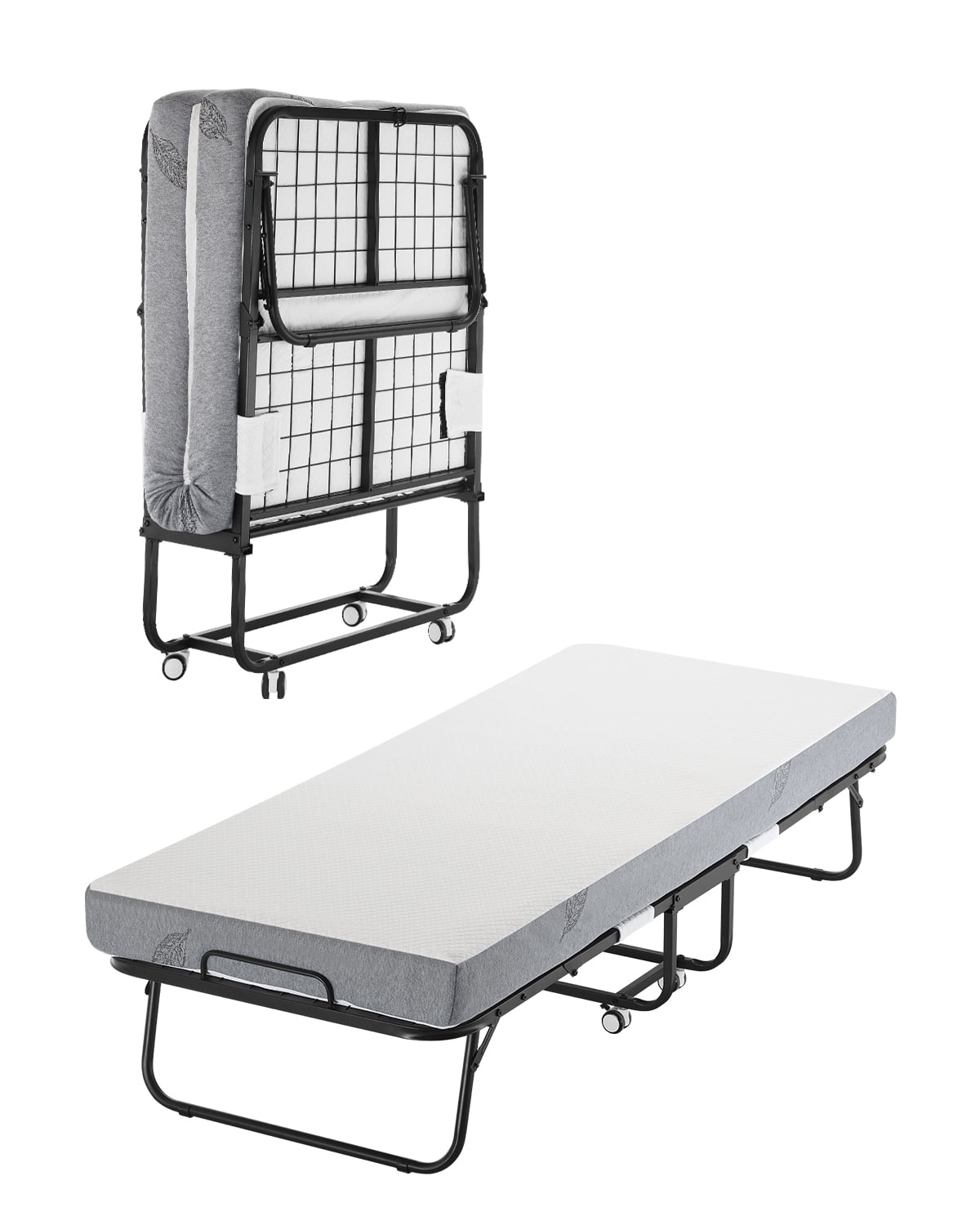 VEVOR Rollaway Bed, 31 in x 75 in Folding Bed with 5 in Mattress, Twin ...