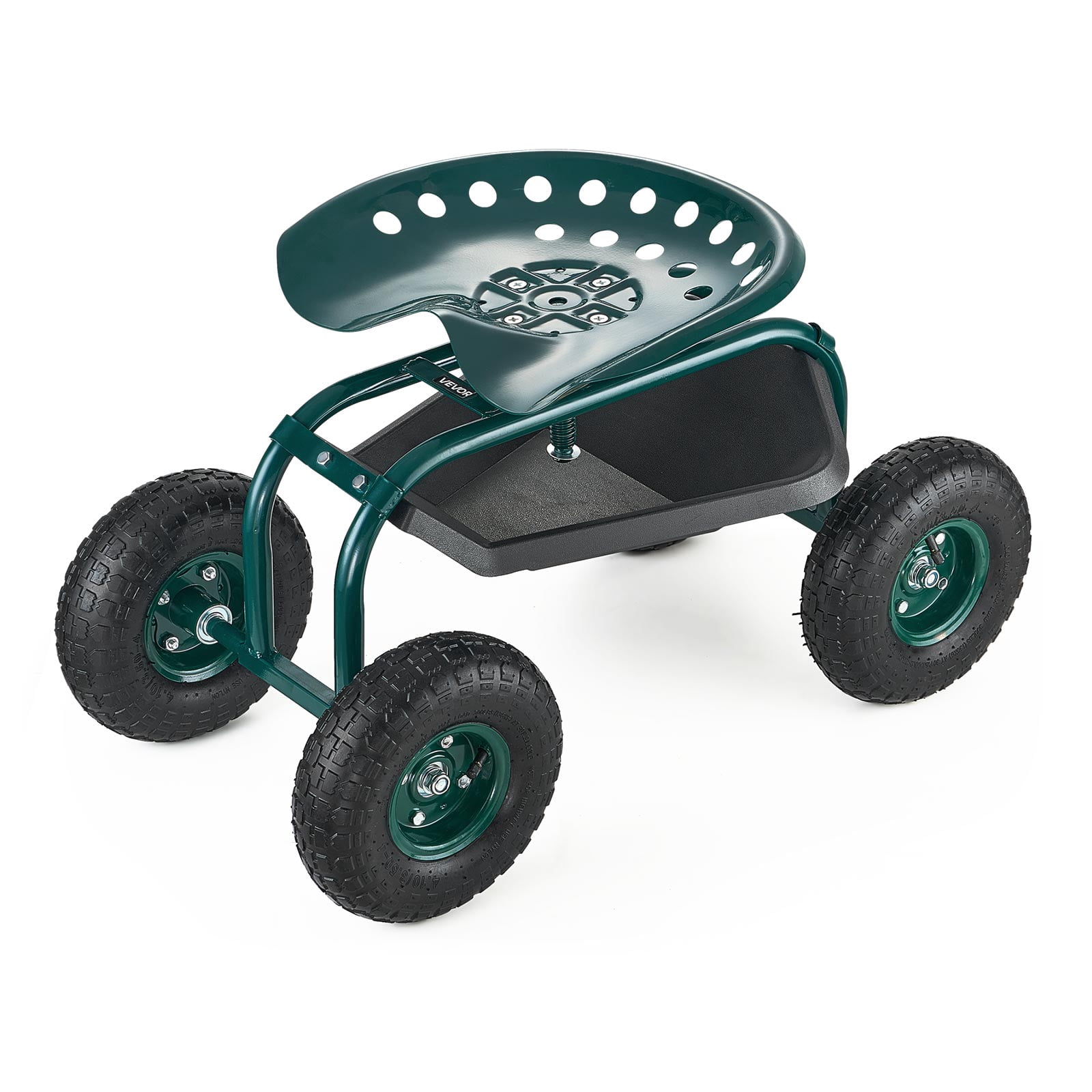 VEVOR Rolling Garden Cart with Swivel Seat, Heavy Duty Garden Seat with ...