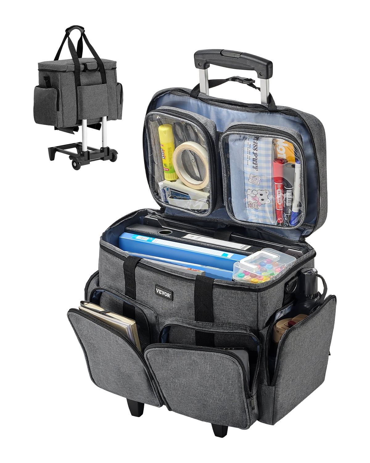 VEVOR Rolling Laptop Bag, Fits Up to 15.6 Inch Laptop, Wheeled ...