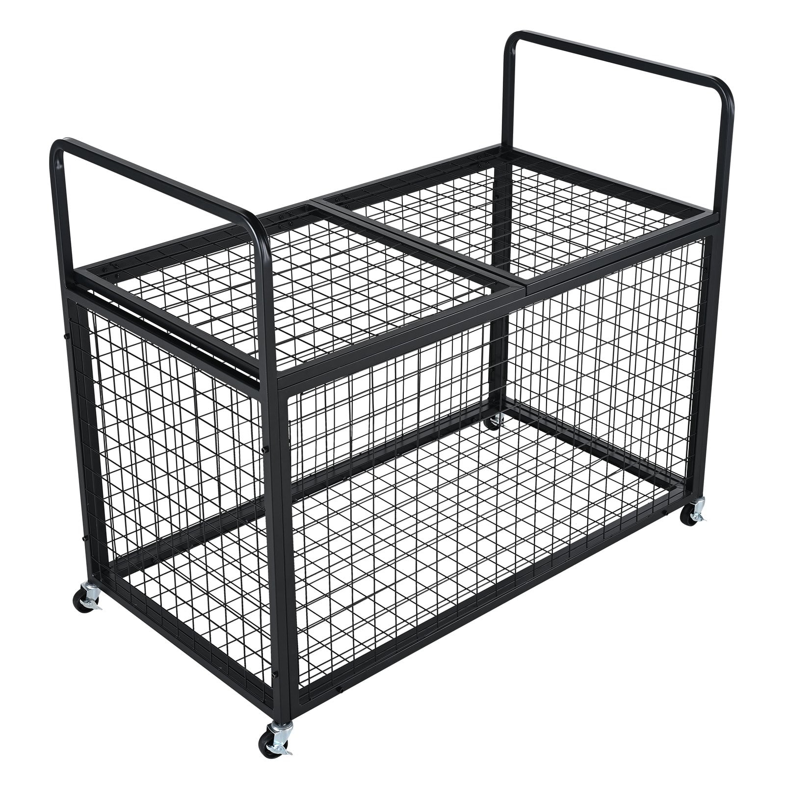 VEVOR Rolling Sports Ball Storage Cart, Lockable Basketball Cage with ...