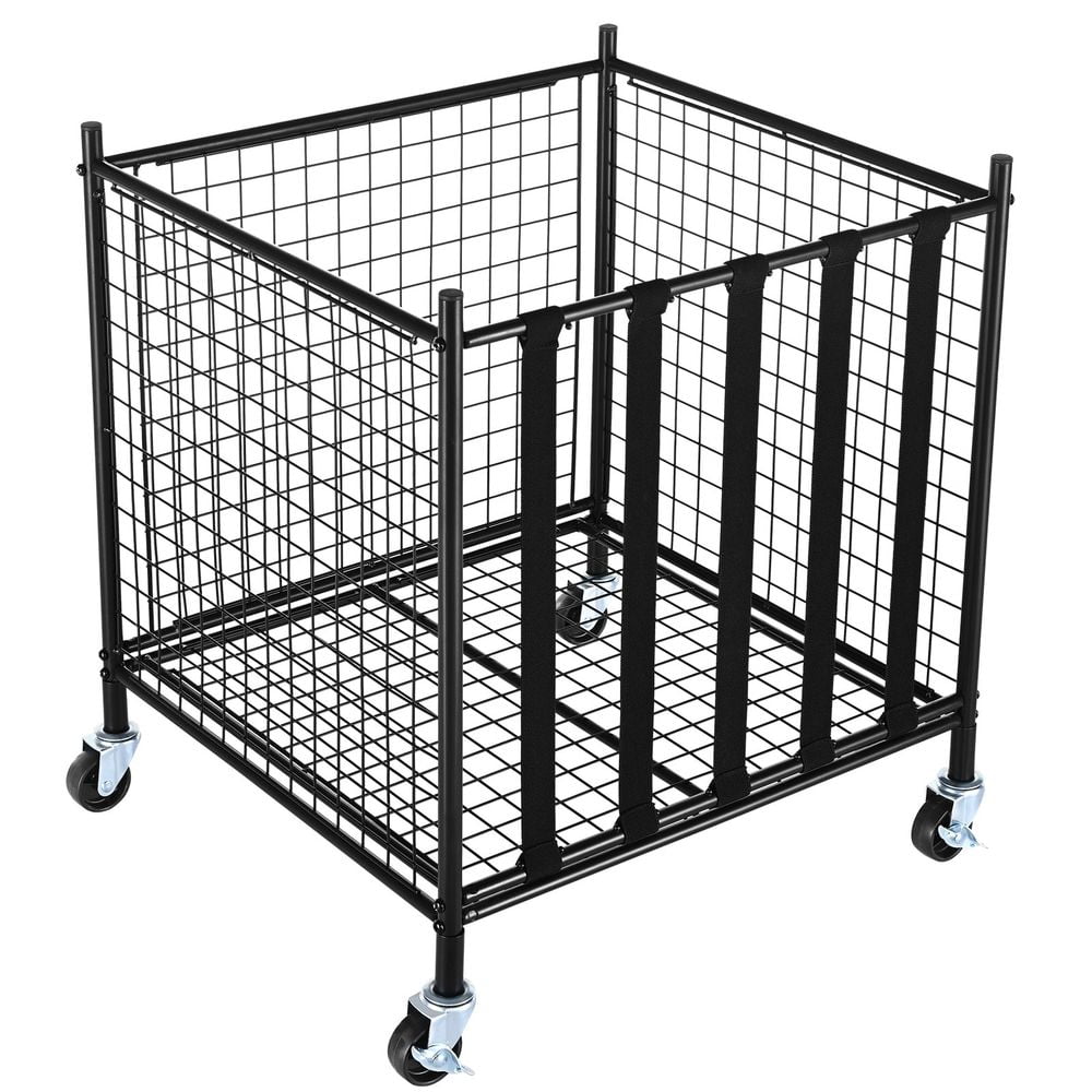 VEVOR Rolling Sports Ball Storage Cart, Lockable Basketball Cage with ...