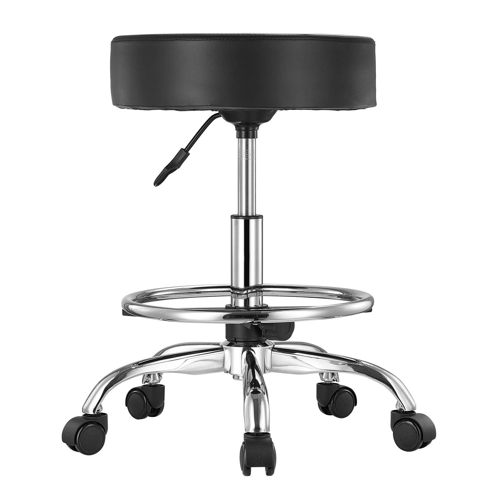 VEVOR Rolling Stool with Foot Rest and Wheels, 450 LBS Weight Capacity Round Rolling Stool Chair ...