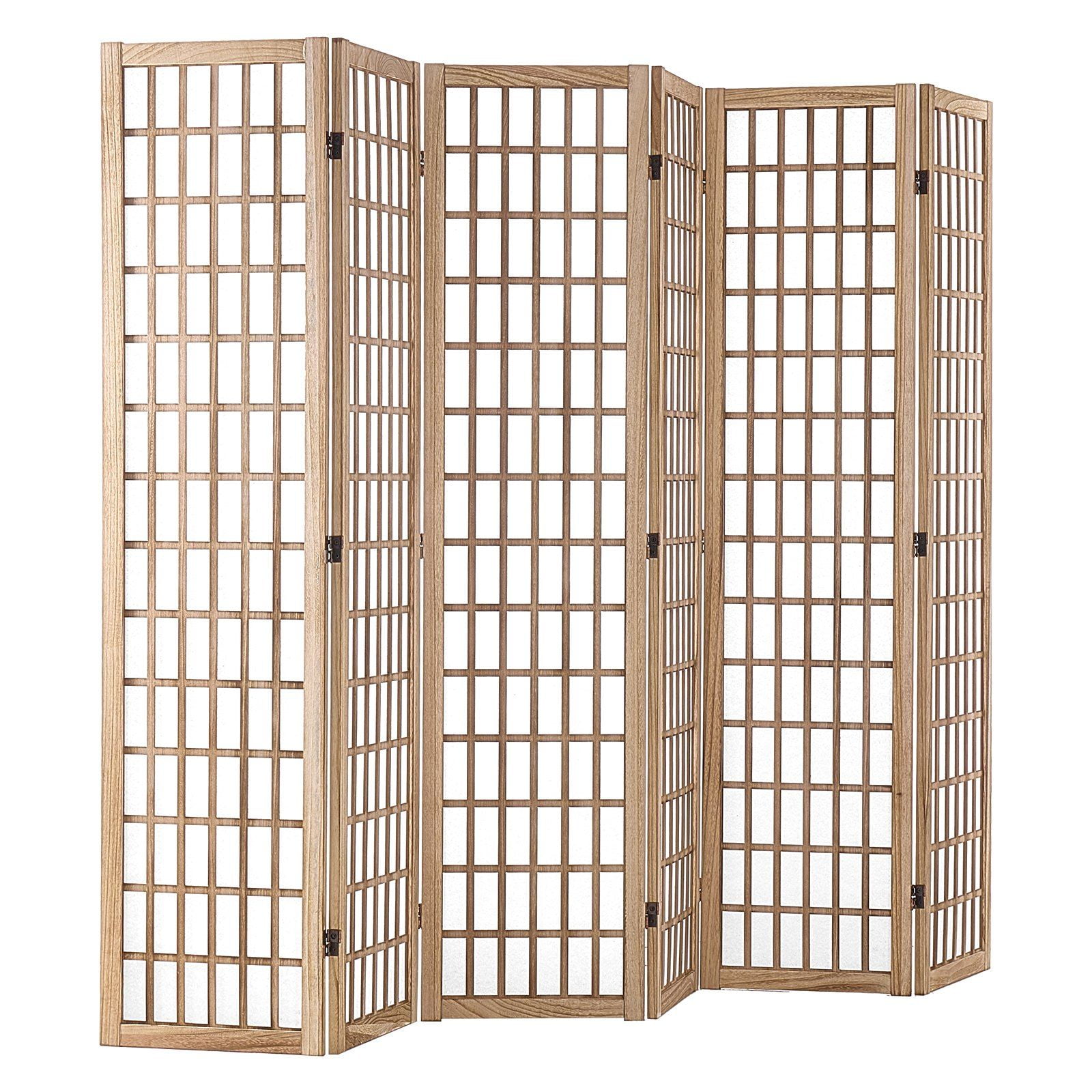 VEVOR Room Divider, 6 Panel Japanese Room Divider, Wood Folding Privacy ...