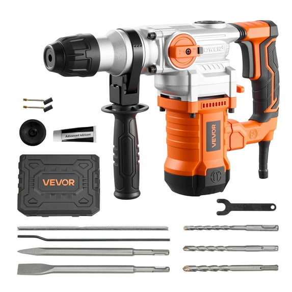 VEVOR Rotary Hammer Drill, 1-1/8 in SDS-Plus Electric Corded Heavy Duty ...