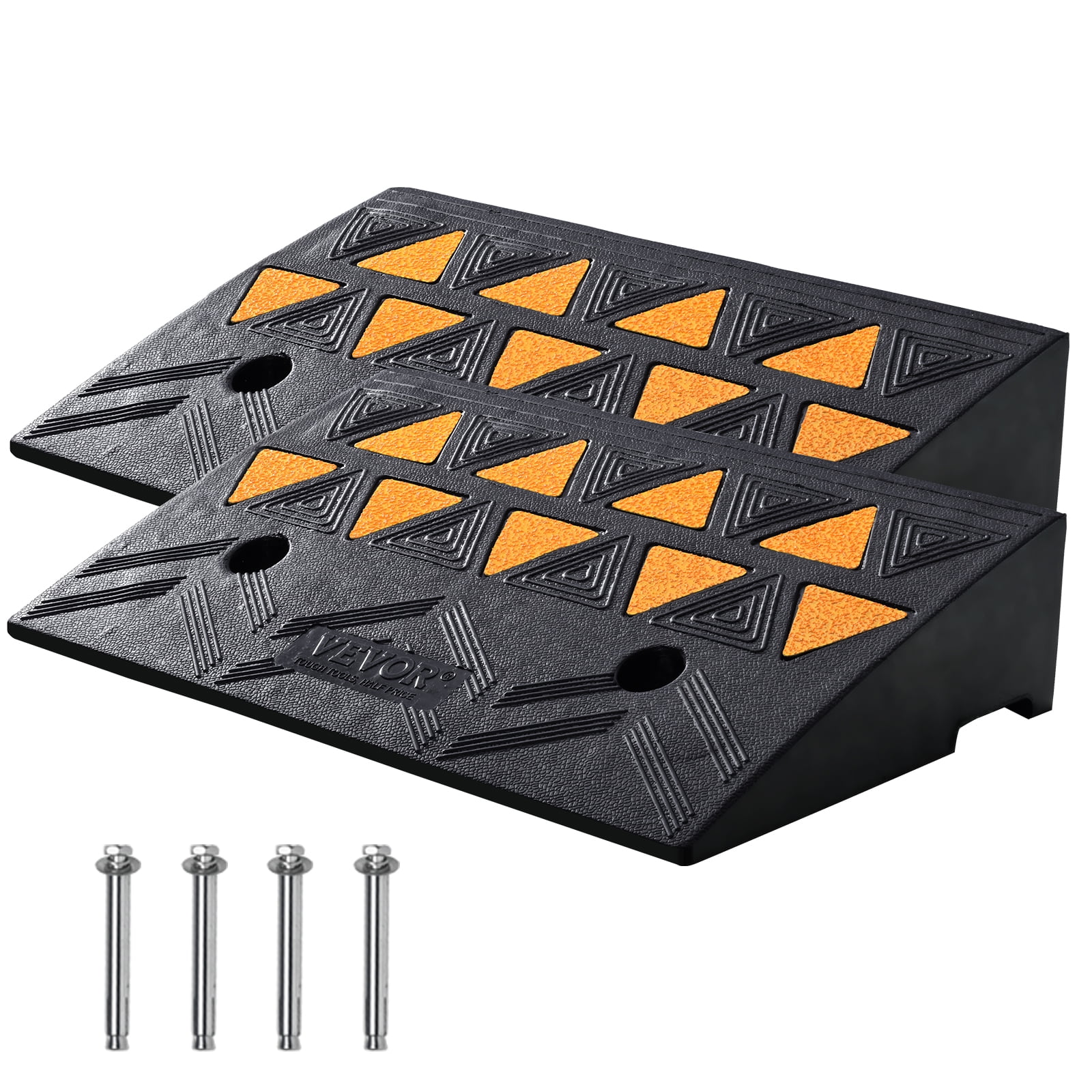 VEVOR Rubber Curb Ramp 2 Pack, 4.3" Rise Height Heavy-Duty 33069 lbs/15 ...